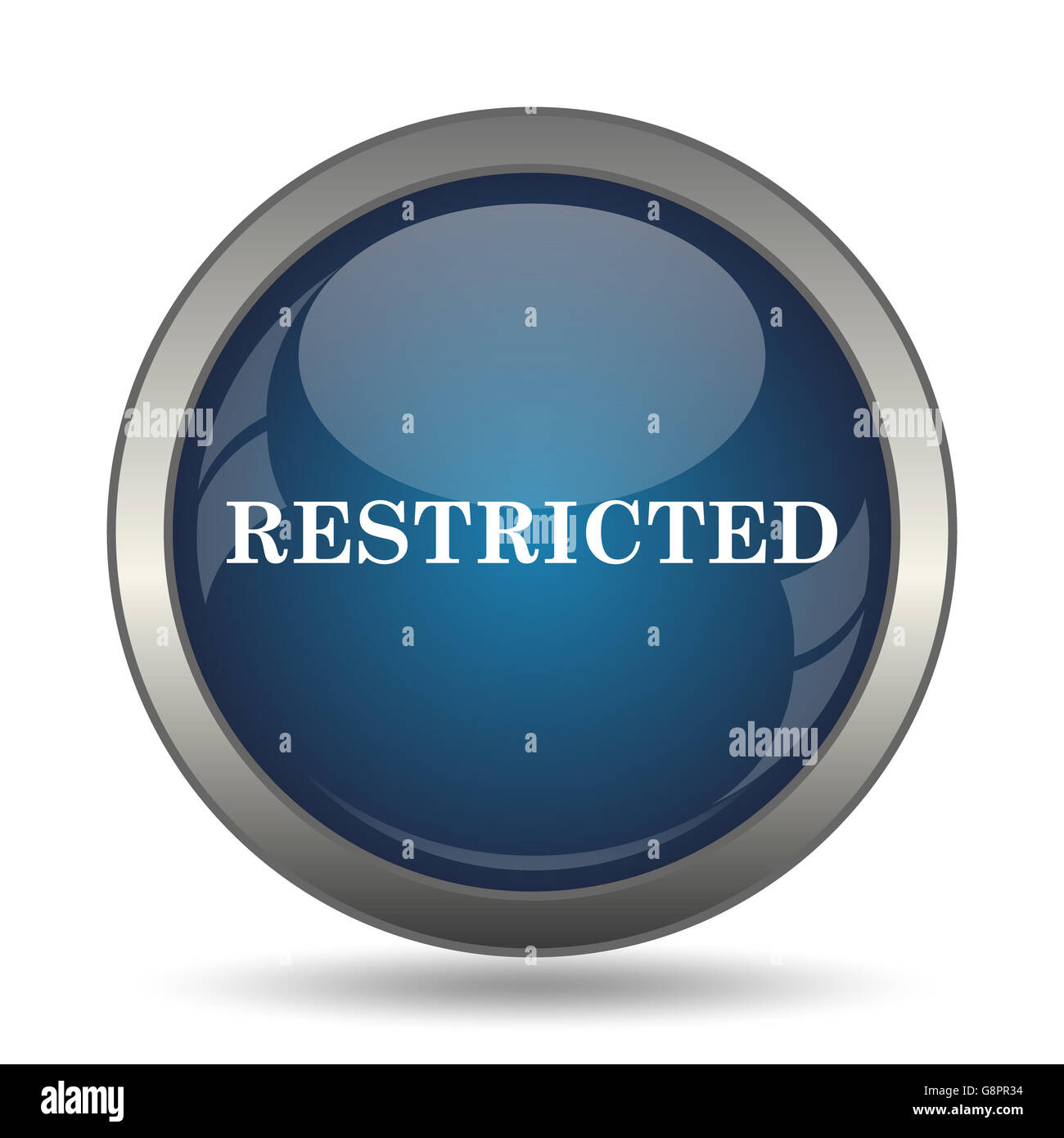 Restricted icon. Internet button on white background Stock Photo - Alamy