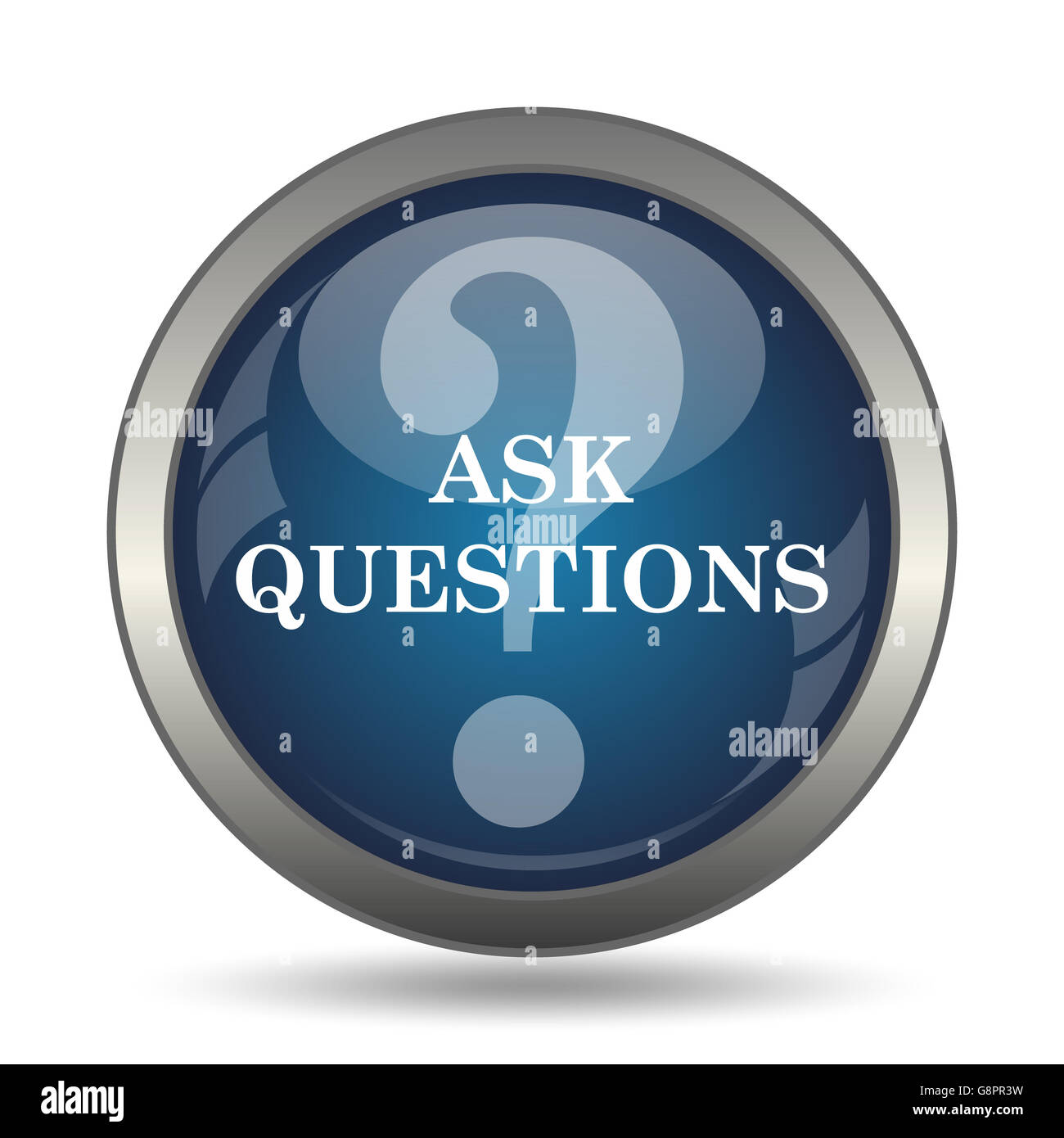 Ask questions icon. Internet button on white background Stock Photo - Alamy