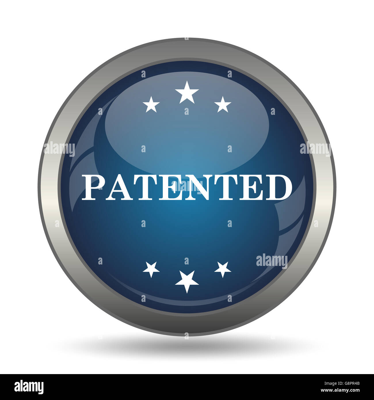 Patented icon. Internet button on white background Stock Photo - Alamy