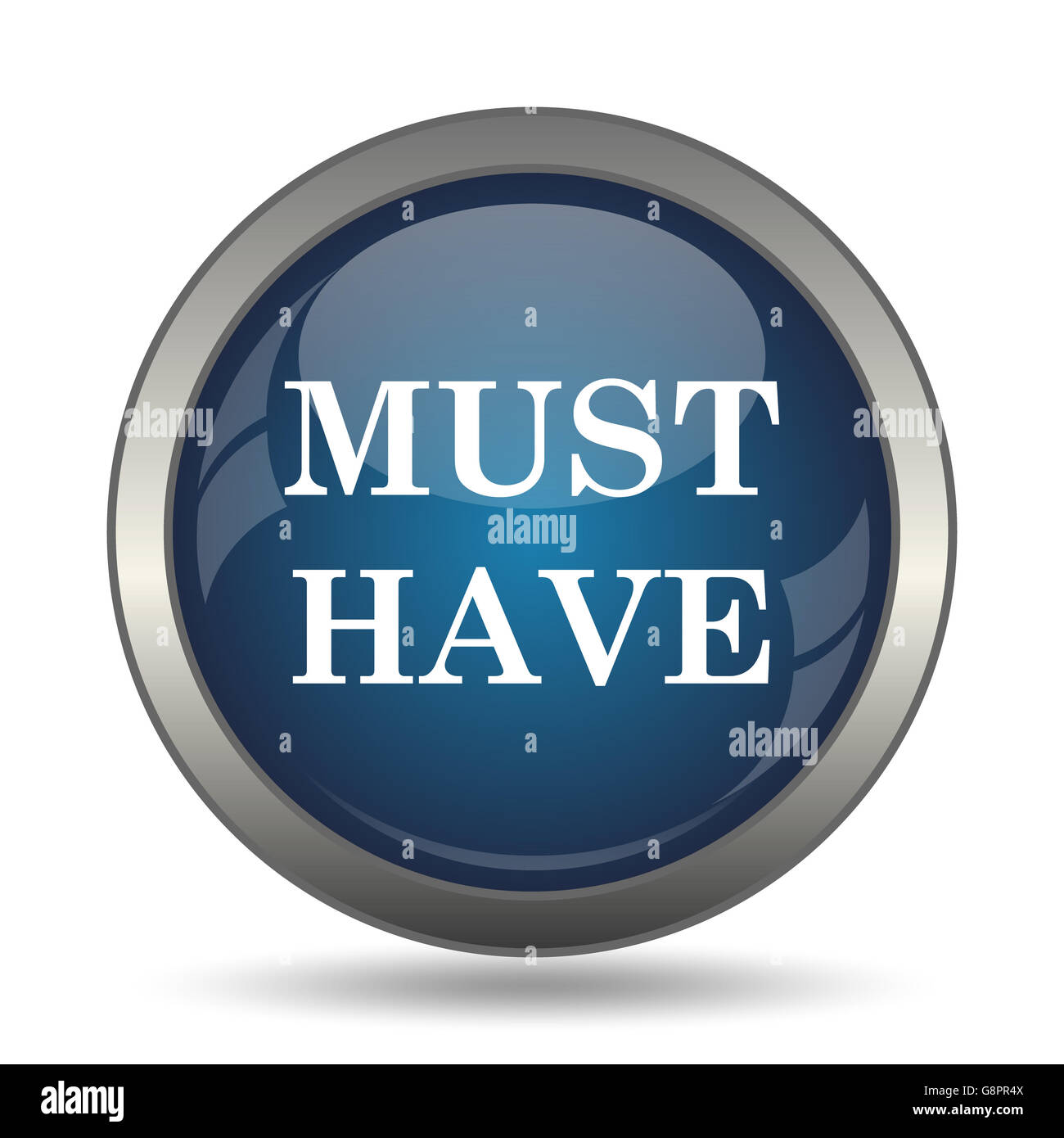 Must have icon. Internet button on white background Stock Photo - Alamy