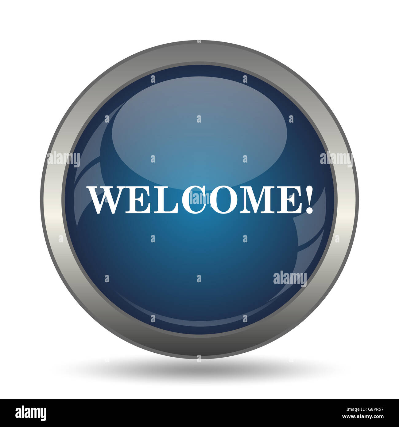 Welcome icon. Internet button on white background Stock Photo - Alamy