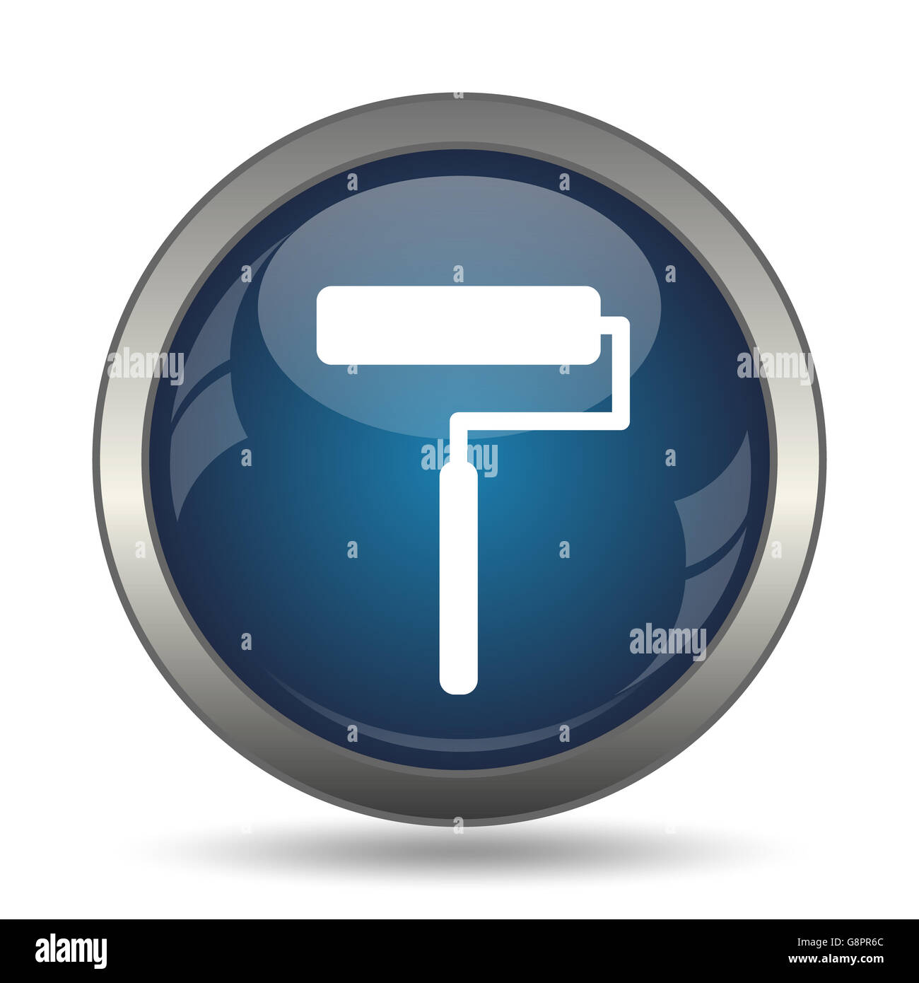 Roller icon. Internet button on white background Stock Photo - Alamy