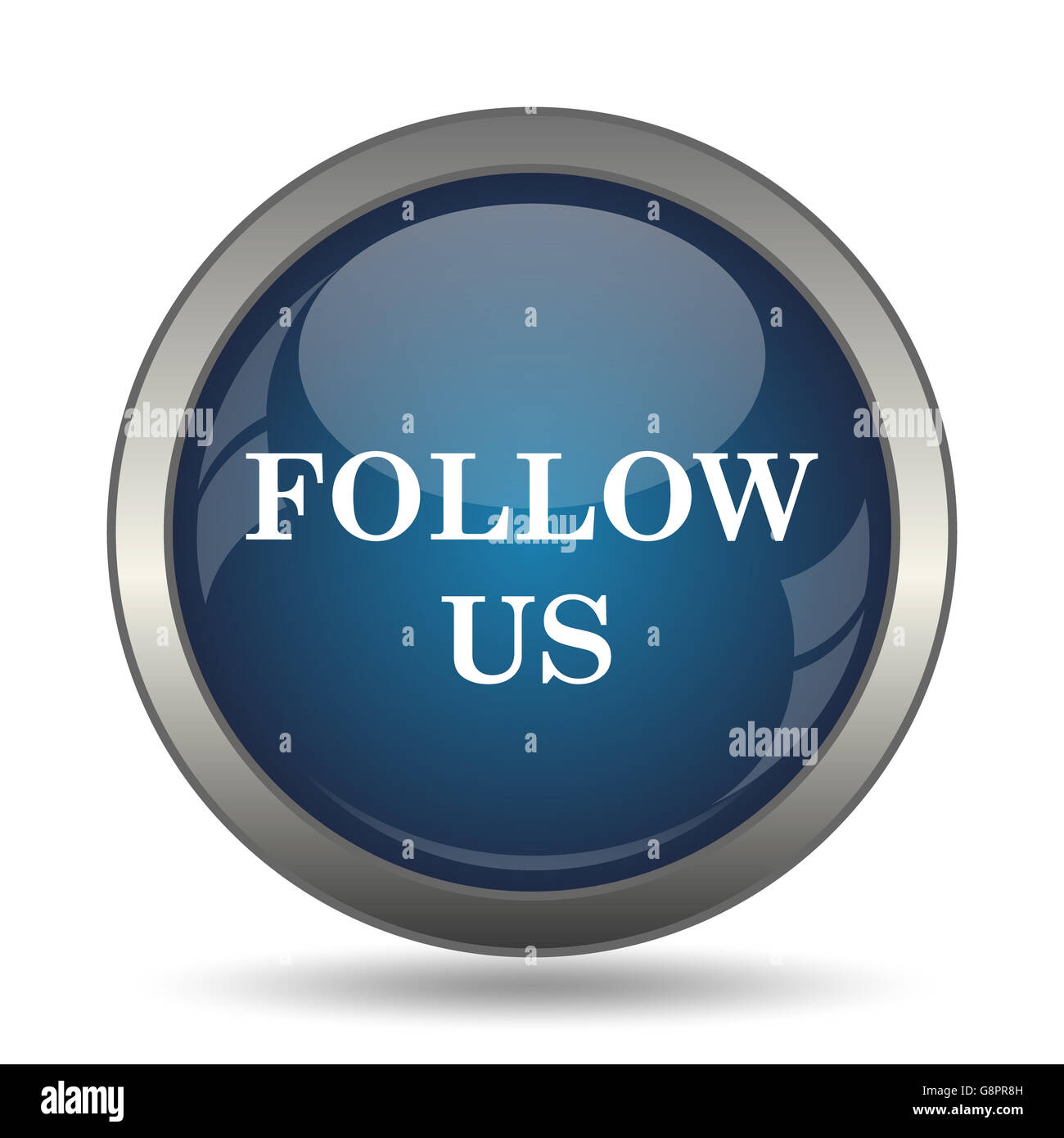 Follow us icon. Internet button on white background Stock Photo - Alamy