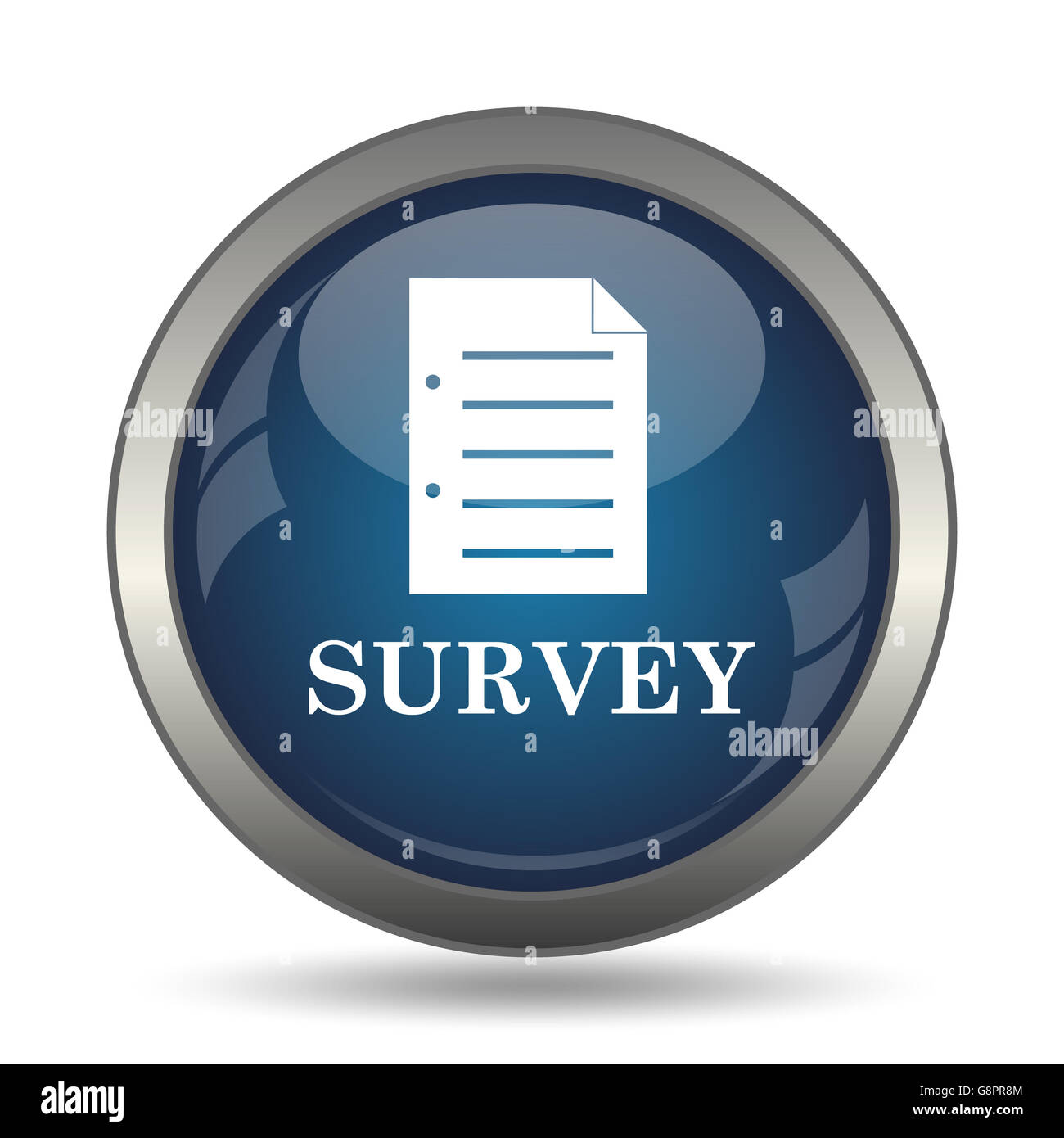 Survey icon. Internet button on white background Stock Photo - Alamy
