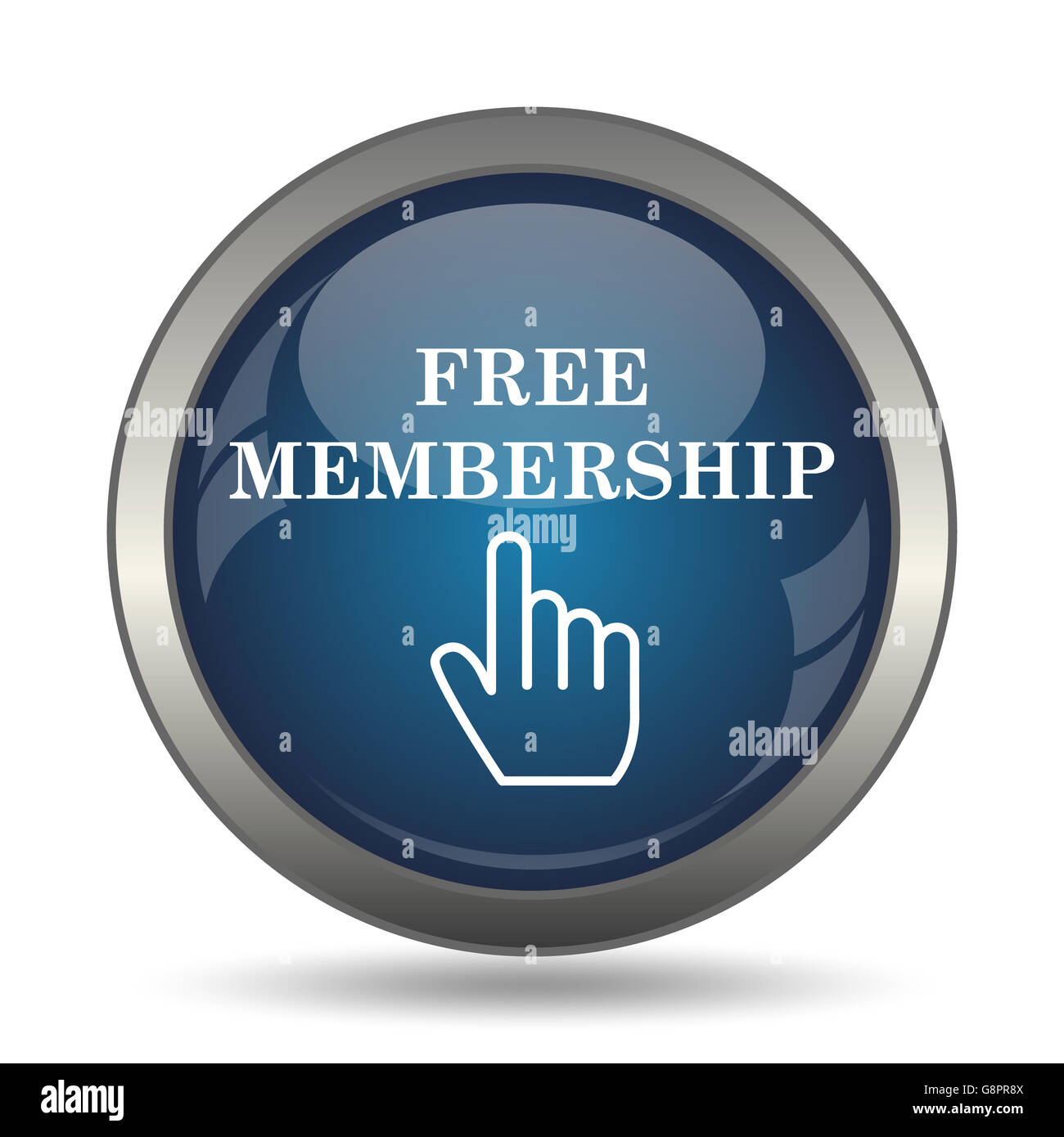 Free membership icon. Internet button on white background Stock Photo ...
