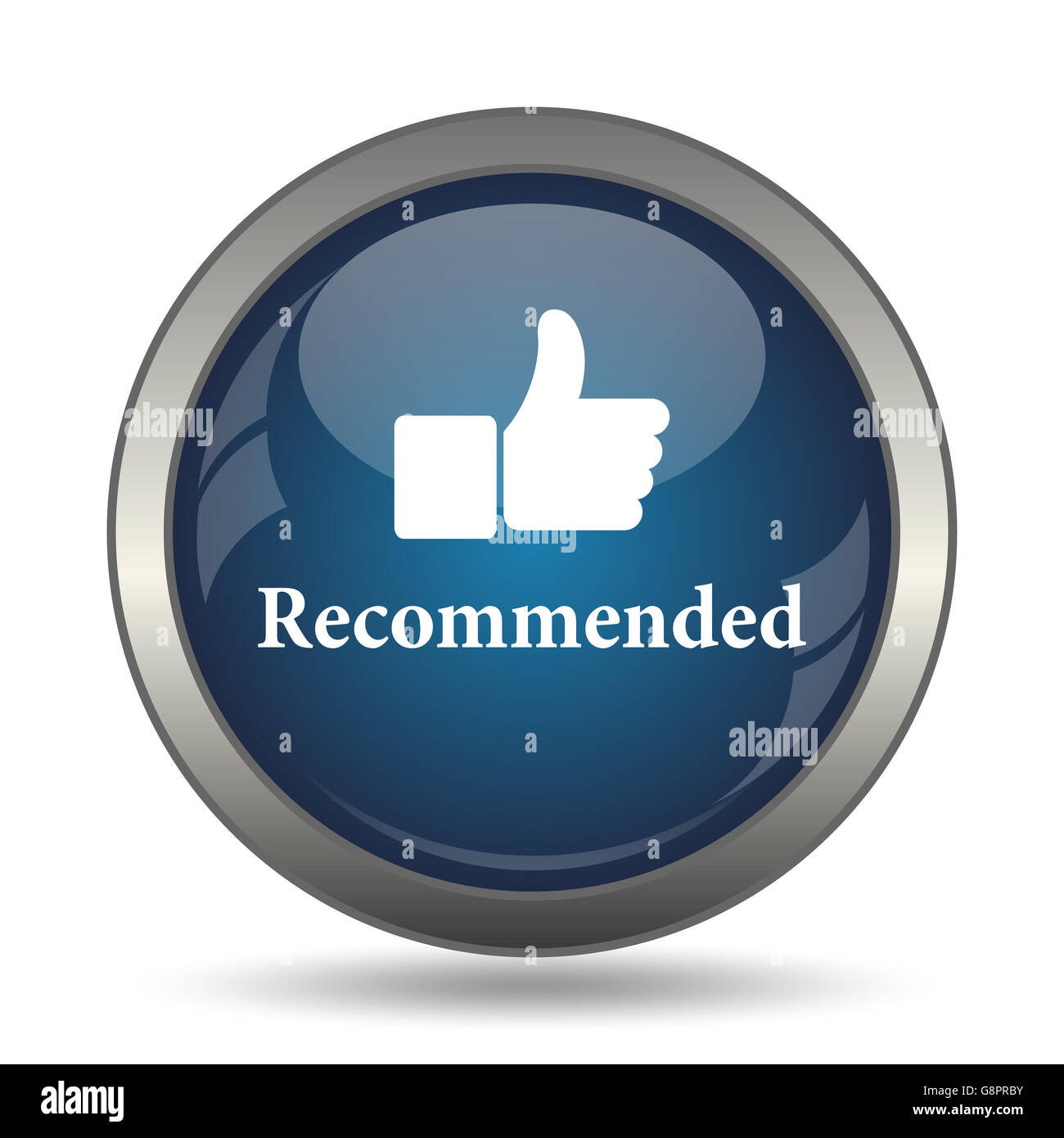 Recommended icon. Internet button on white background Stock Photo - Alamy