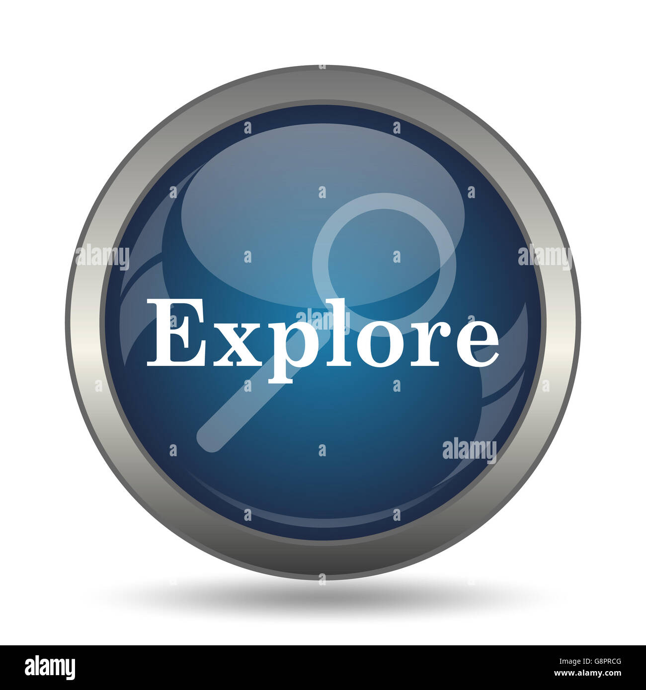 Explore icon. Internet button on white background Stock Photo - Alamy