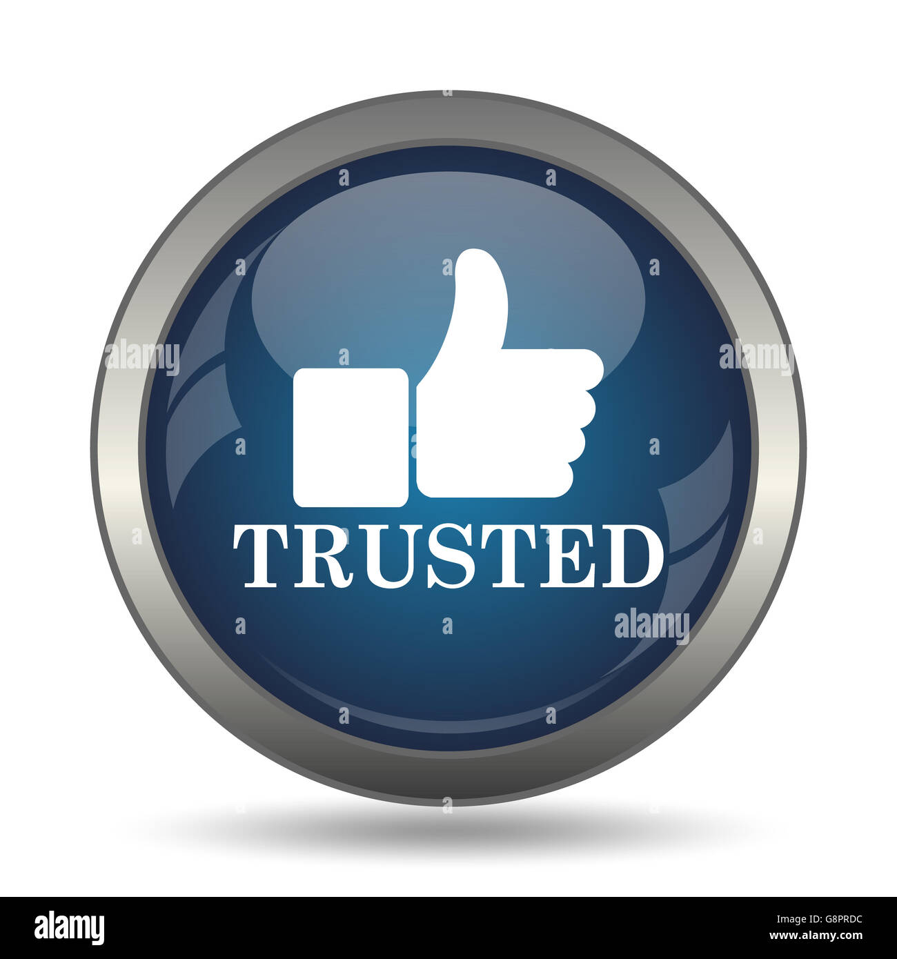 Trusted icon. Internet button on white background Stock Photo - Alamy