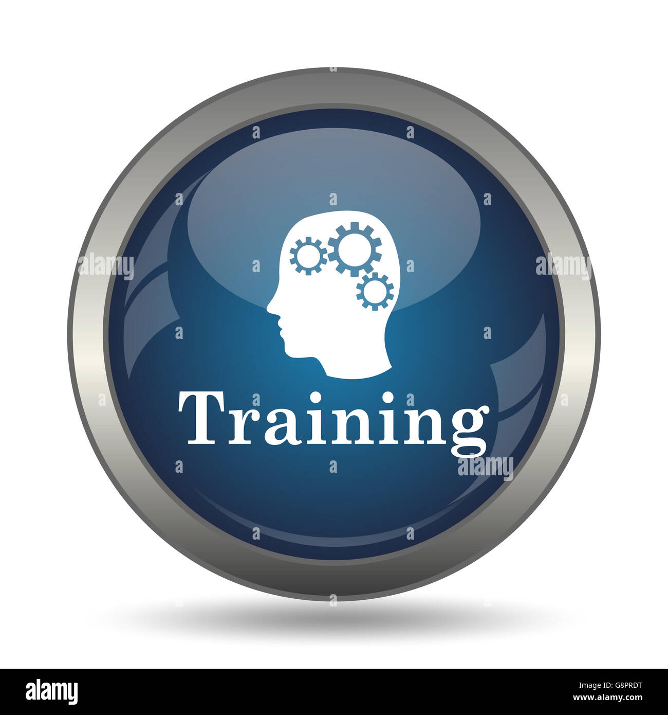 Training icon. Internet button on white background Stock Photo - Alamy