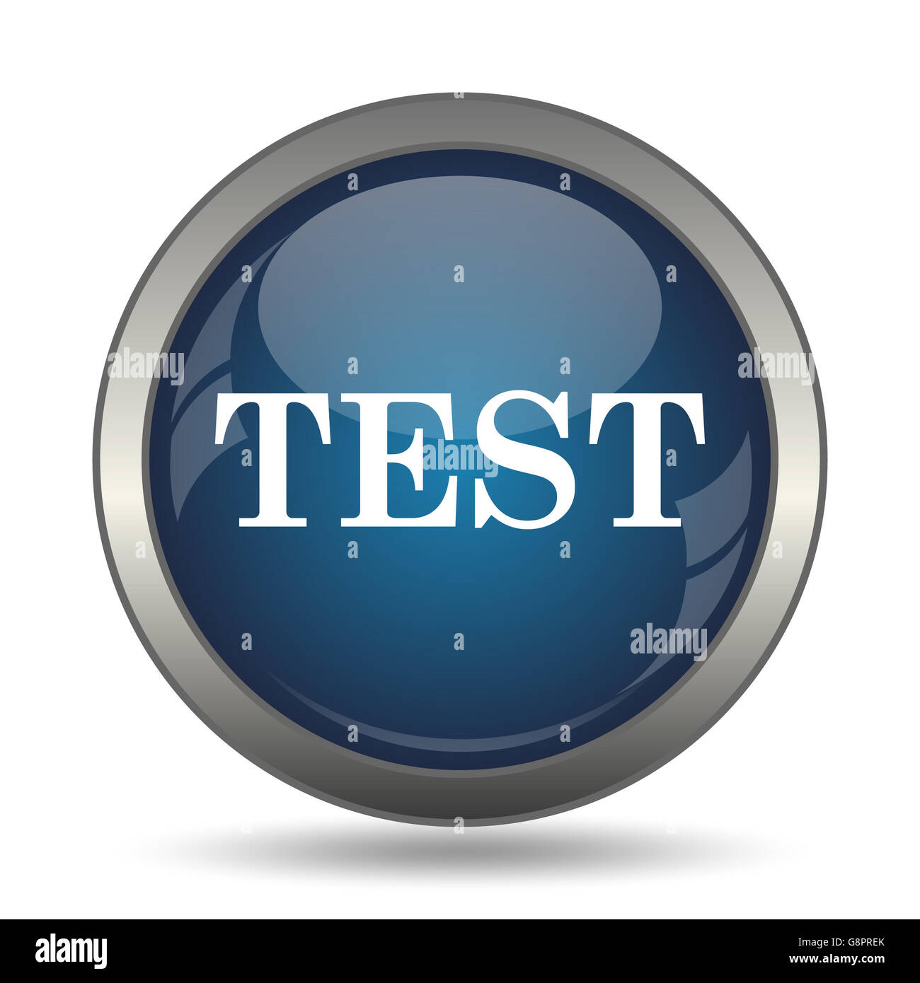 Test icon. Internet button on white background Stock Photo - Alamy