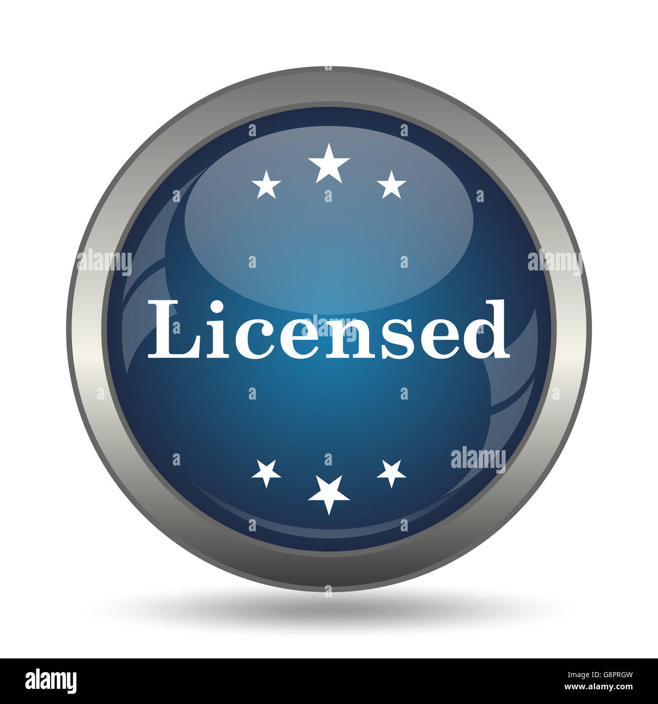 Licensed icon. Internet button on white background Stock Photo - Alamy