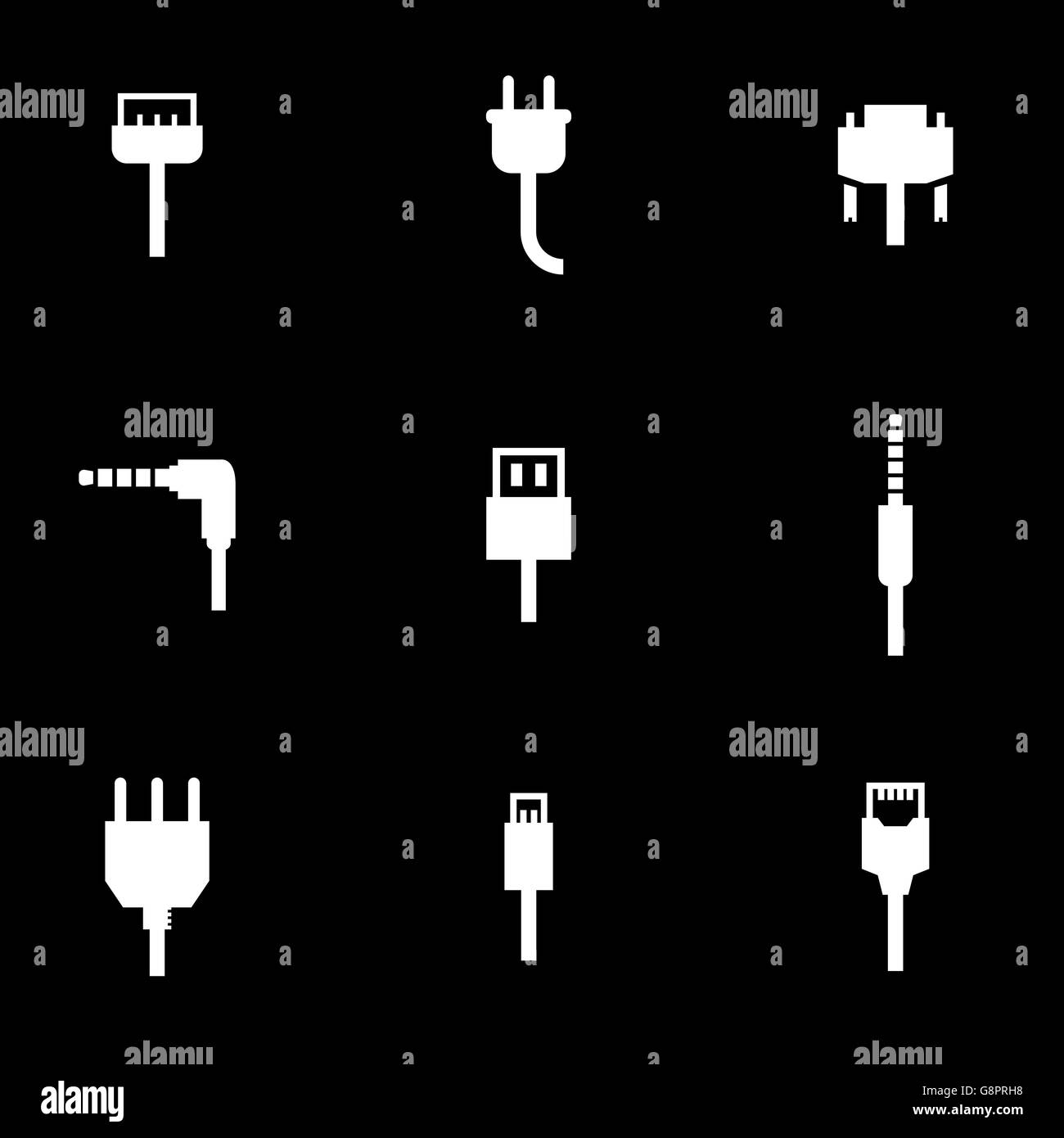 Vector white plug icon set Stock Vector Image & Art - Alamy