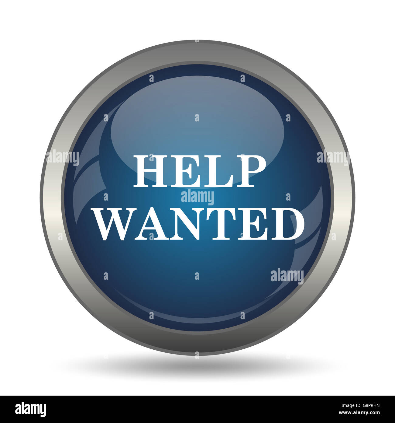 Help wanted icon. Internet button on white background Stock Photo - Alamy