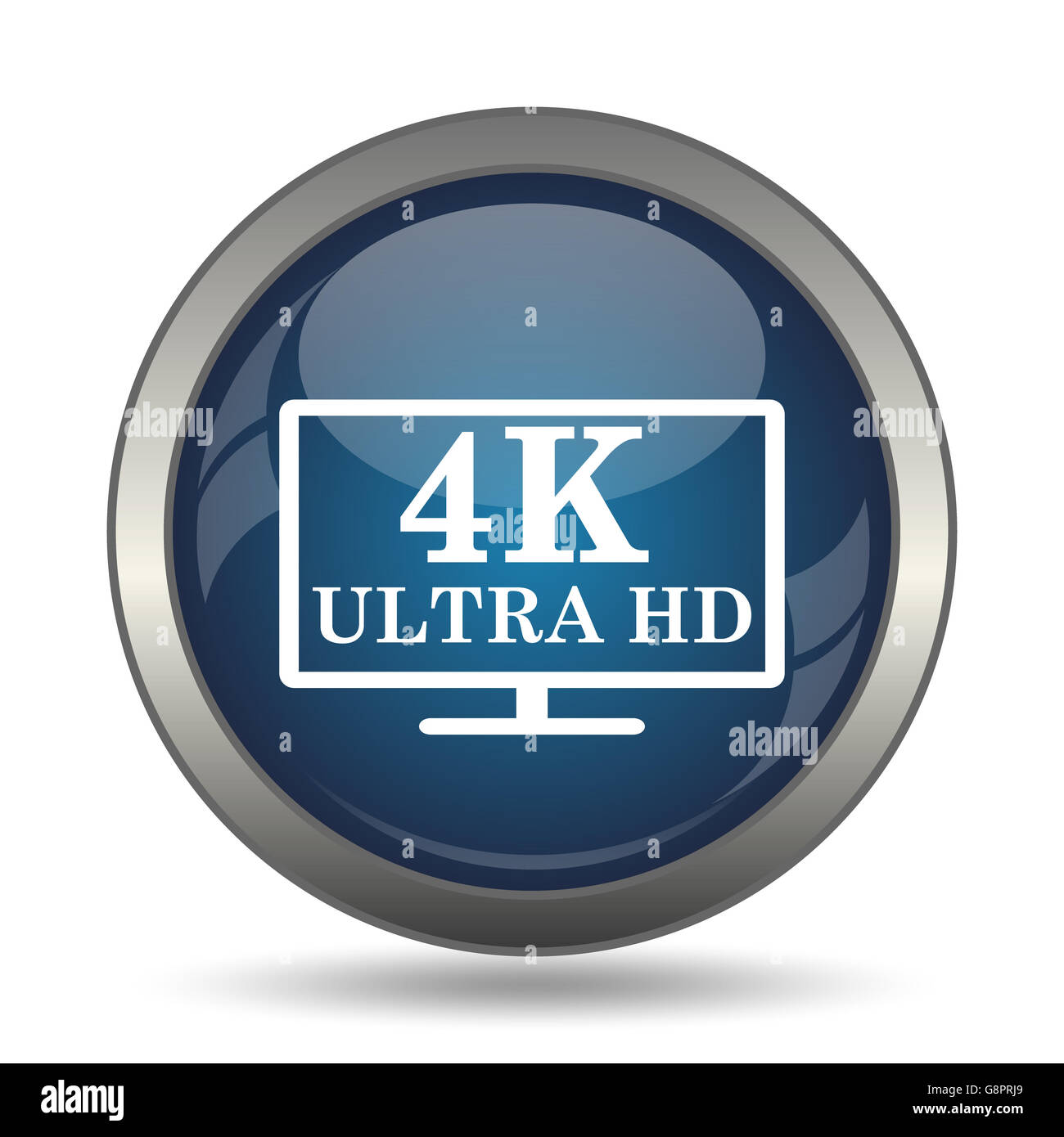 4K ultra HD icon. Internet button on white background Stock Photo - Alamy