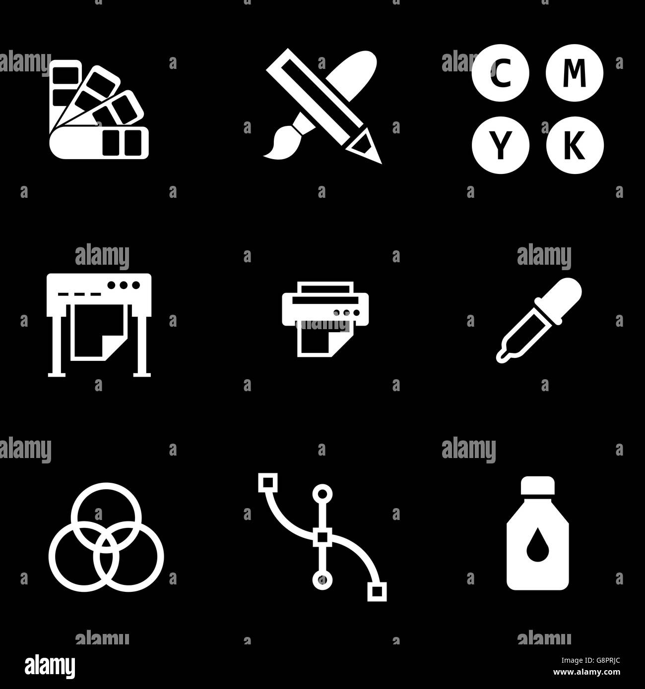 Vector white polygraphy icon set Stock Vector Image & Art - Alamy