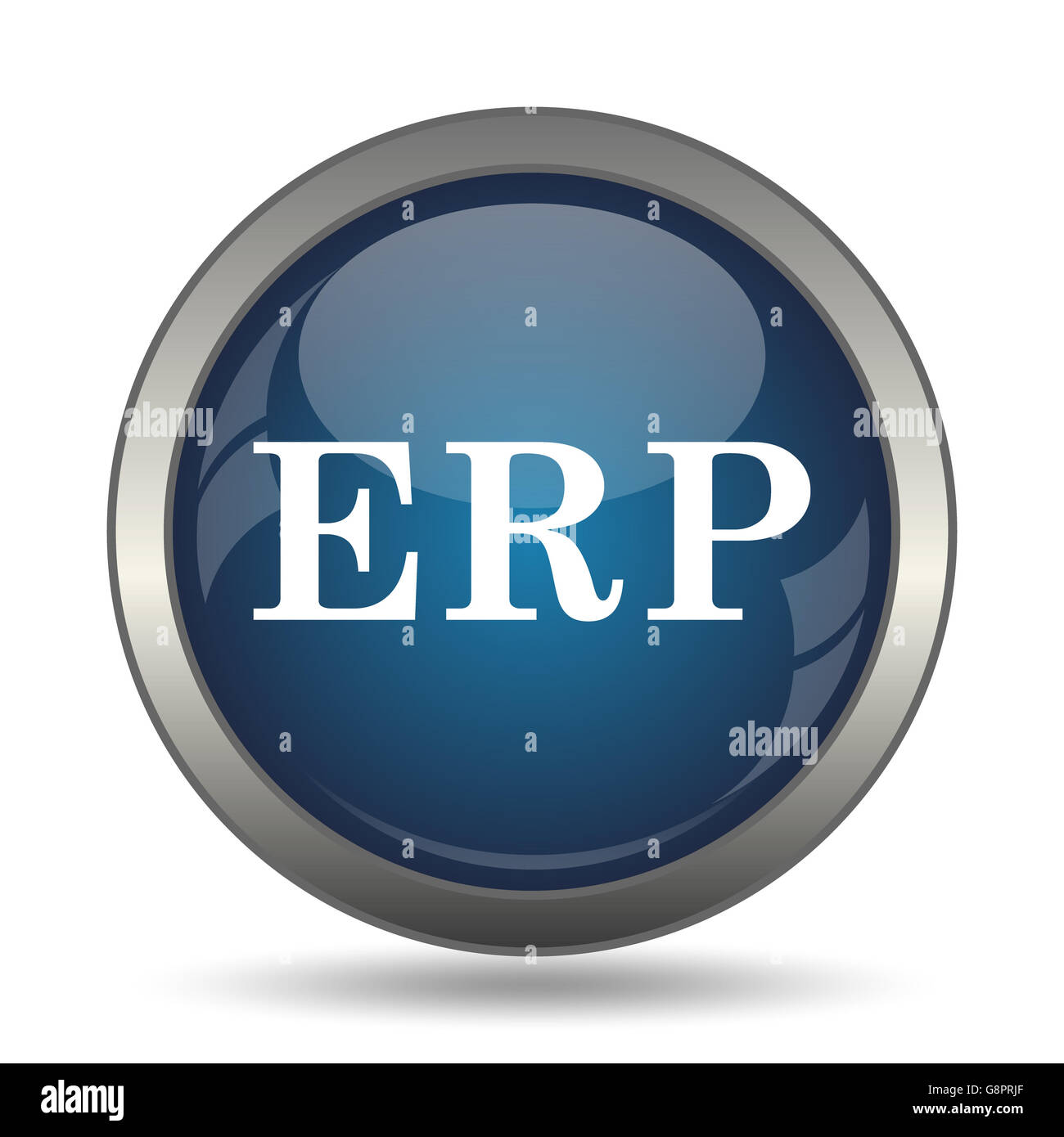 ERP icon. Internet button on white background Stock Photo - Alamy