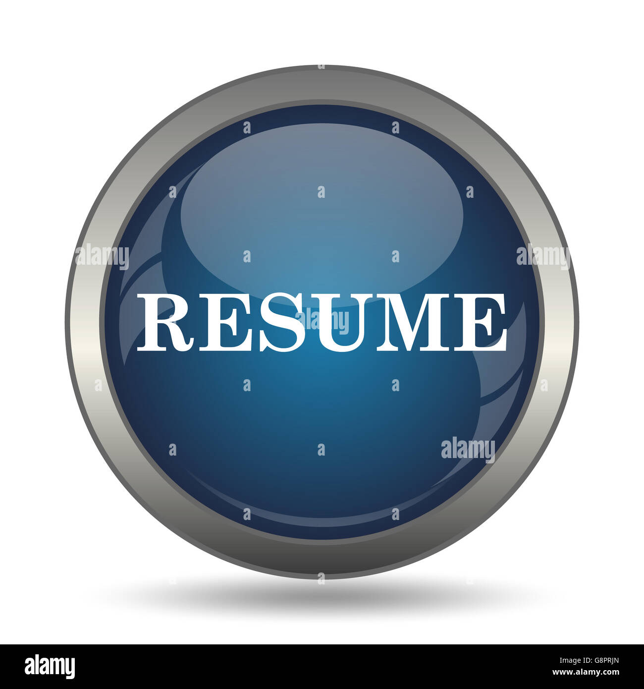 Resume icon. Internet button on white background Stock Photo - Alamy
