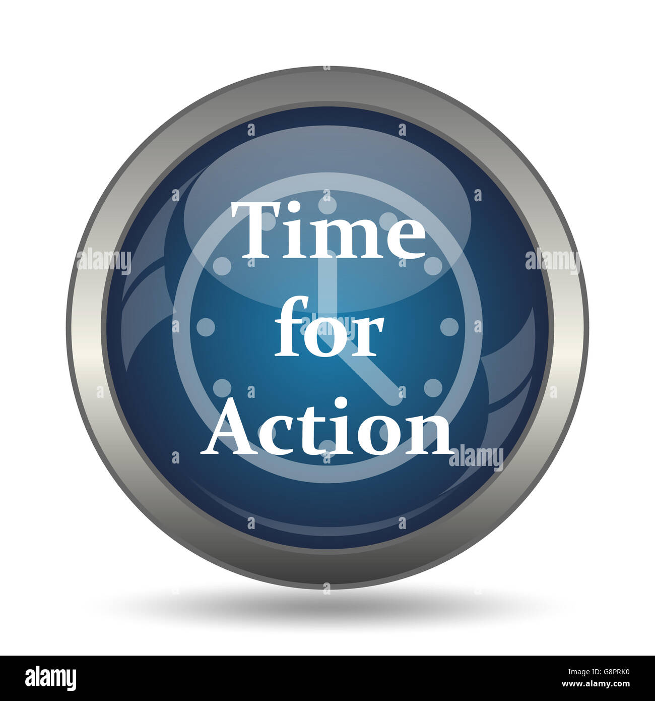 Time for action icon. Internet button on white background Stock Photo ...