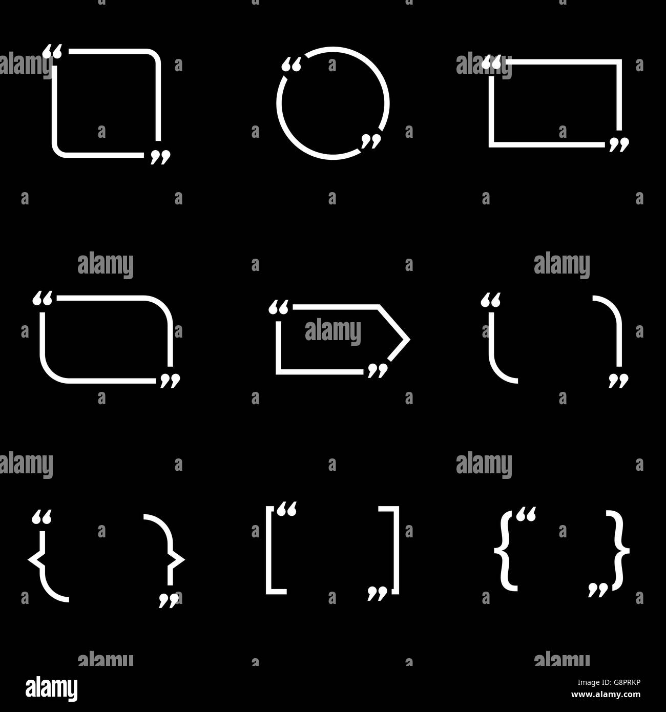 Vector white quote form icon set Stock Vector Image & Art - Alamy