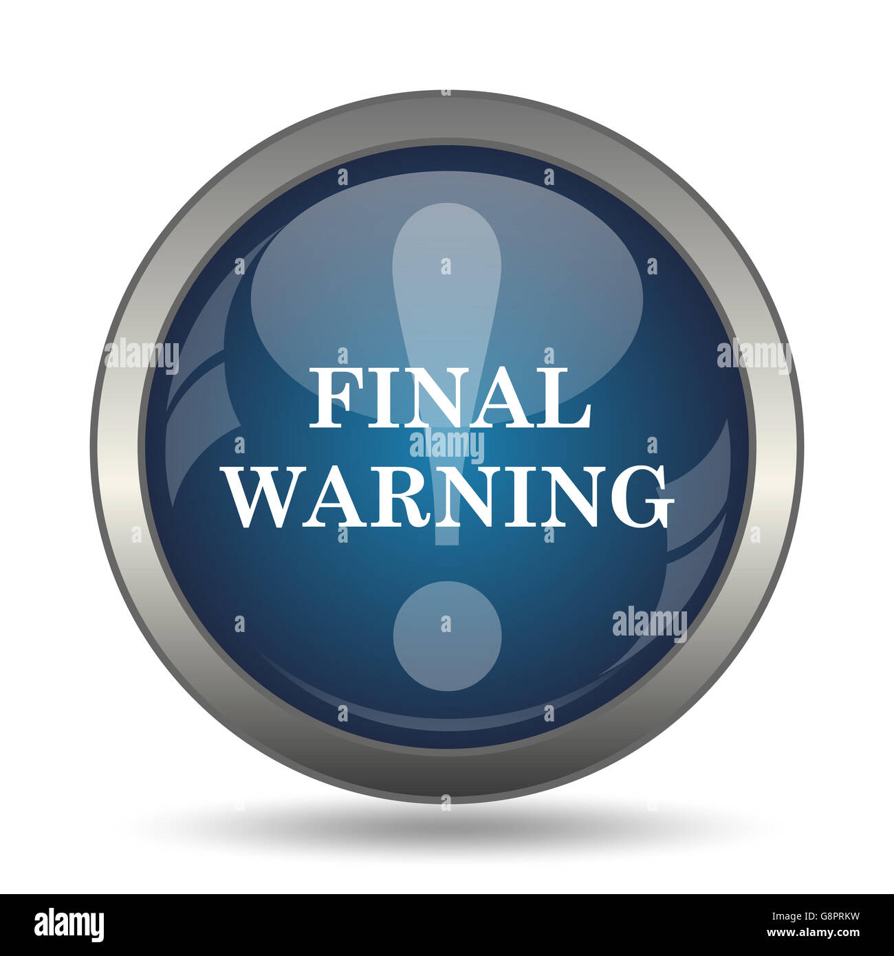 Final warning icon. Internet button on white background Stock Photo - Alamy
