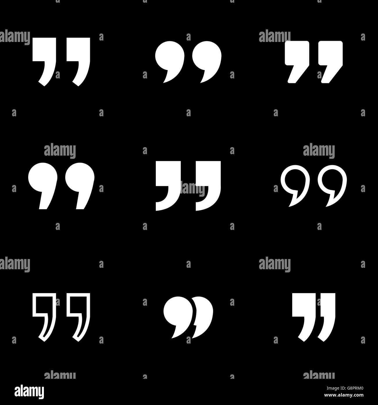 Vector white quote icon set Stock Vector Image & Art - Alamy