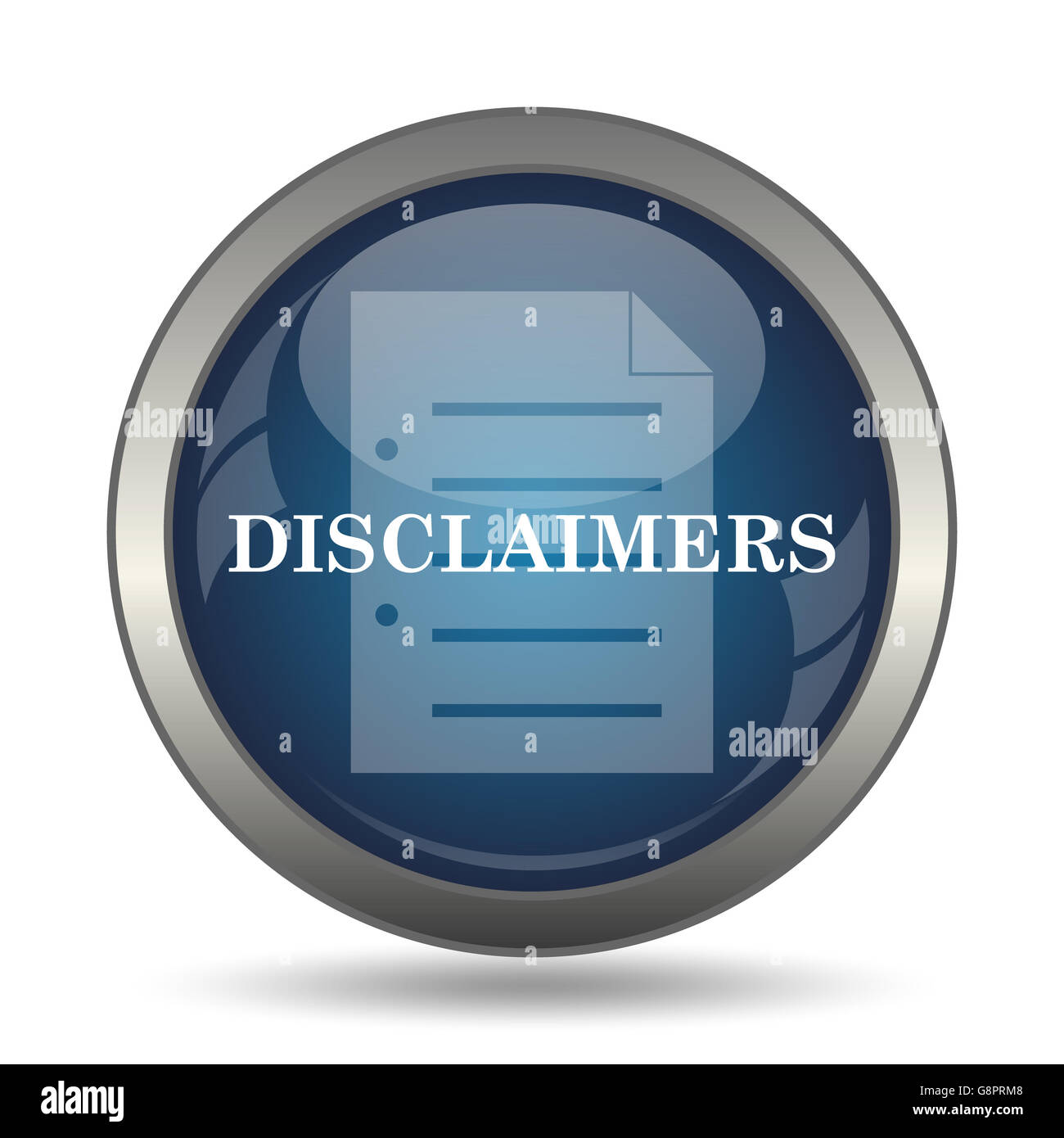 Disclaimers icon. Internet button on white background Stock Photo - Alamy