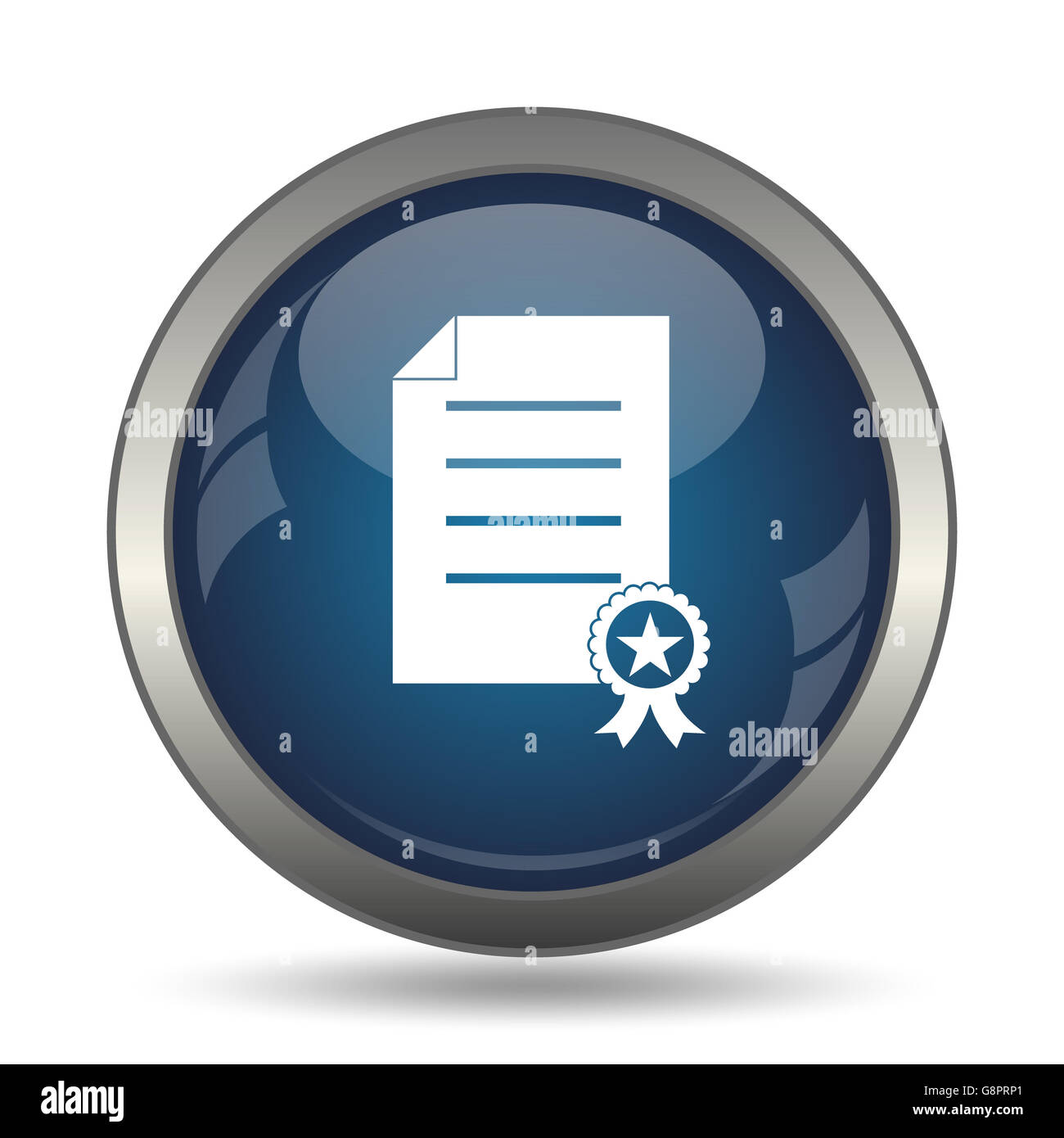 Certificate icon. Internet button on white background Stock Photo - Alamy