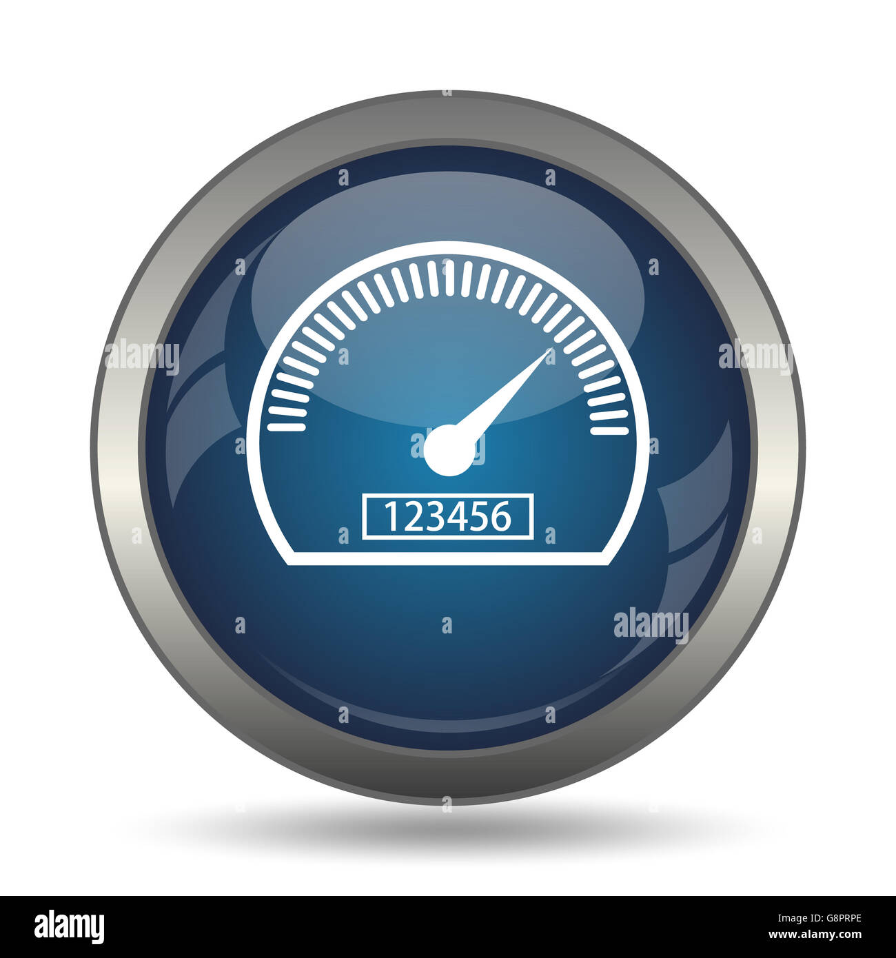 Speedometer icon. Internet button on white background Stock Photo - Alamy