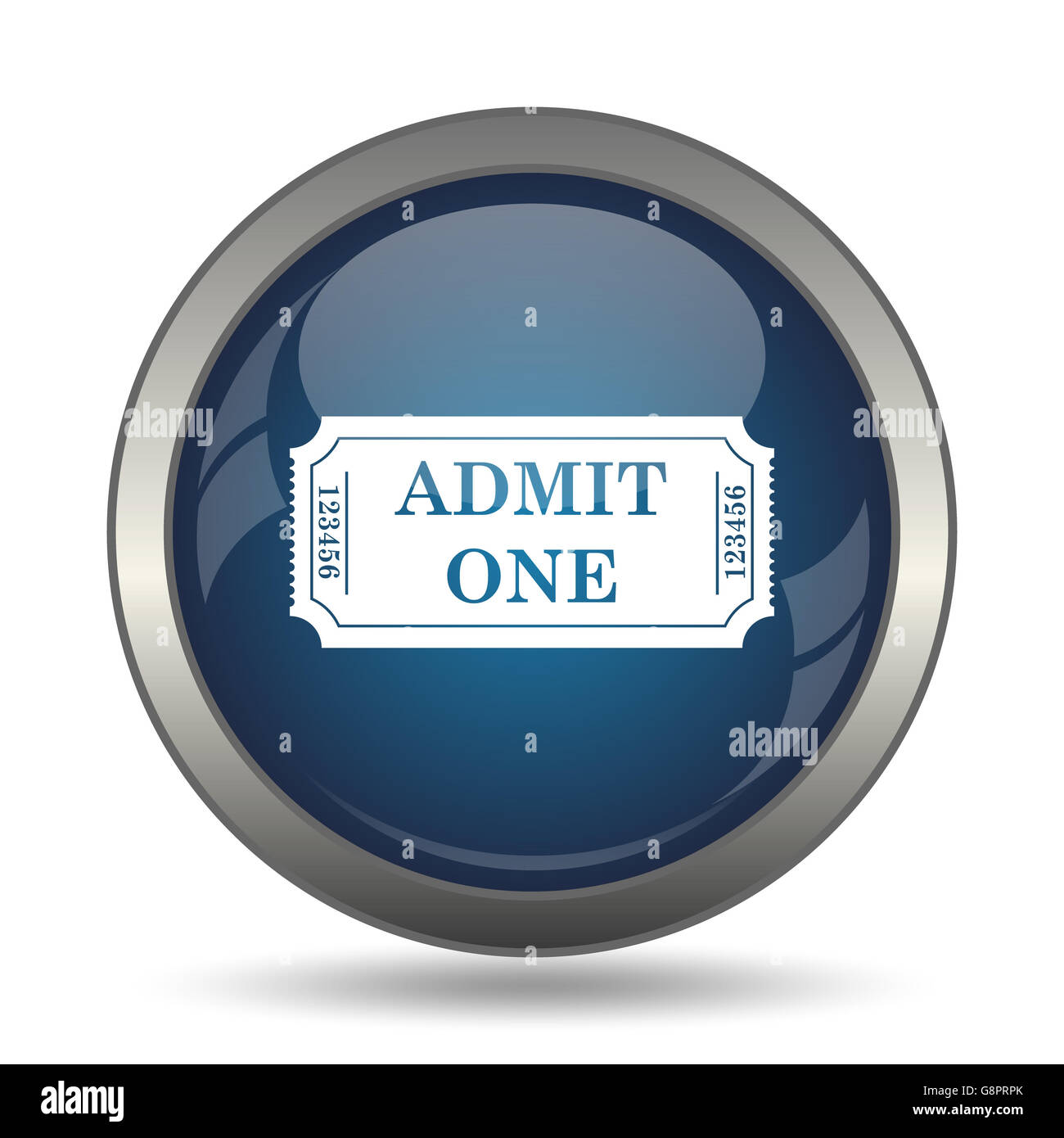 Admin one ticket icon. Internet button on white background Stock Photo ...