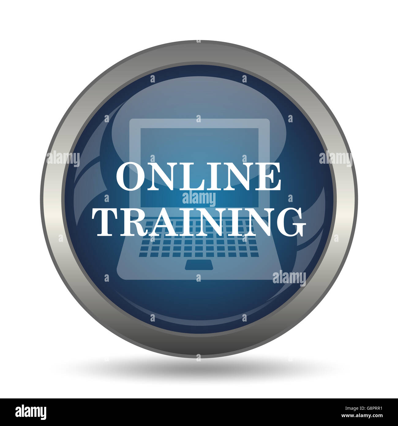 Online training icon. Internet button on white background Stock Photo ...