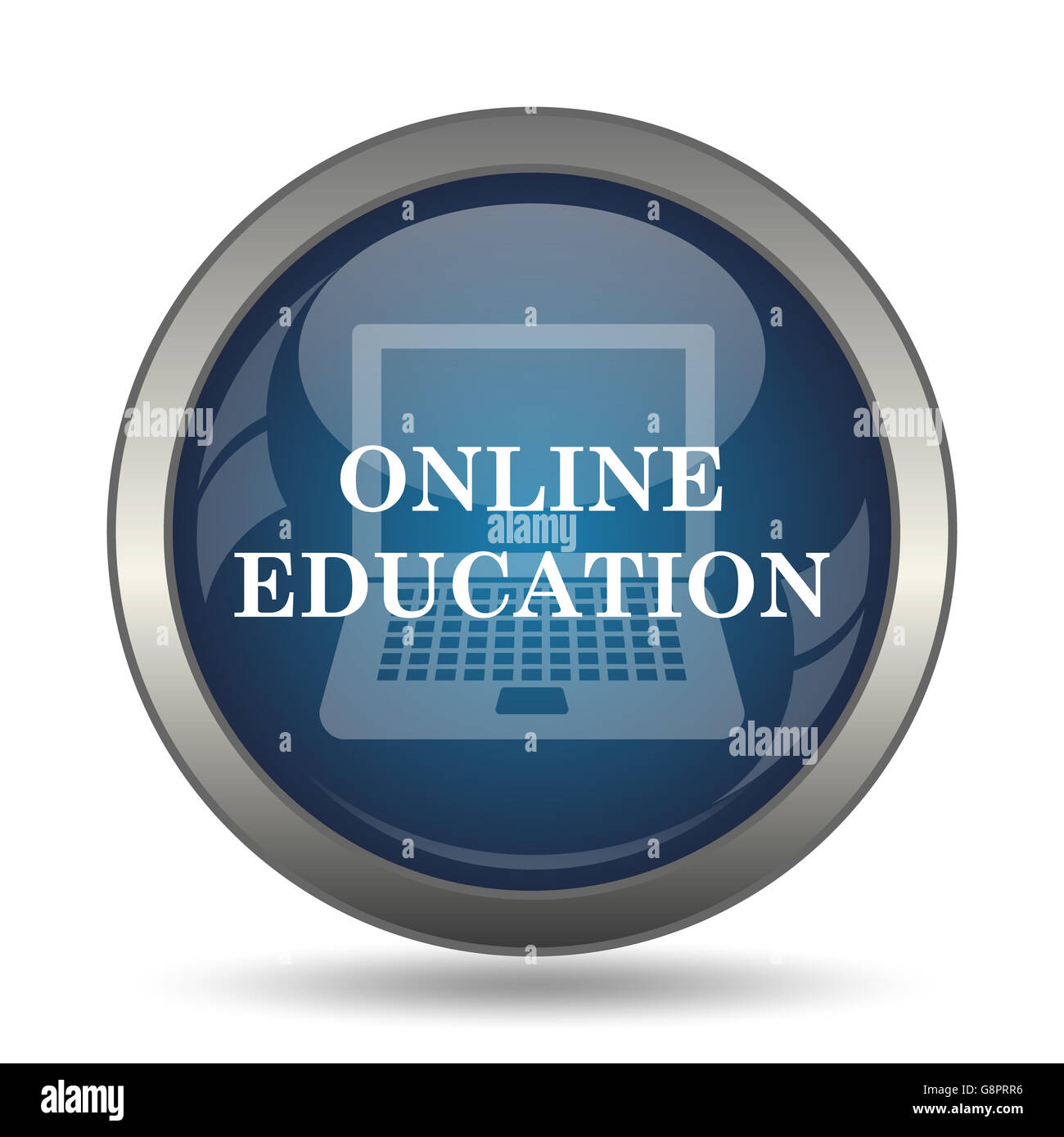 Online education icon. Internet button on white background Stock Photo ...