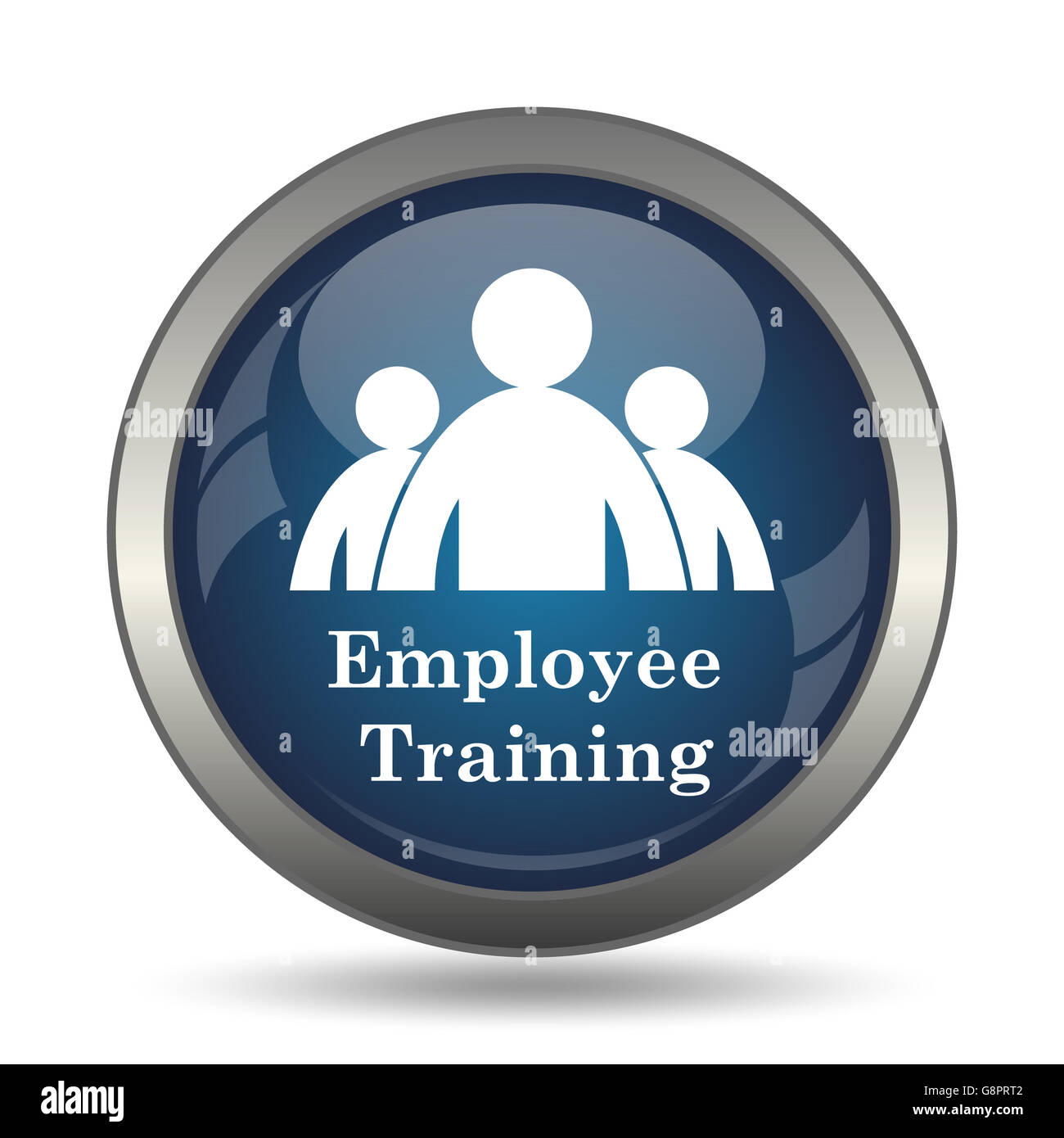 Employee training icon. Internet button on white background Stock Photo ...