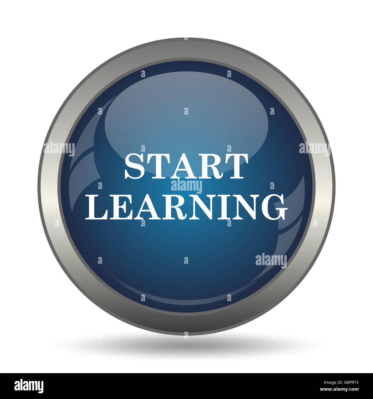 Start learn icon. Internet button on white background Stock Photo - Alamy