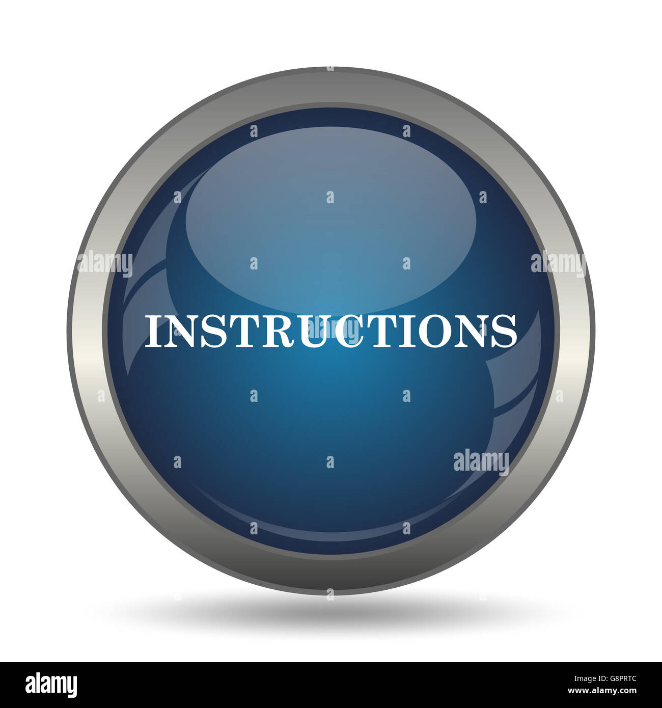 Instructions icon. Internet button on white background Stock Photo - Alamy