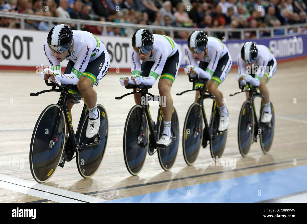 Australia's (L-R) Alexander Porter, Sam Welsford, Michael Hepburn and ...