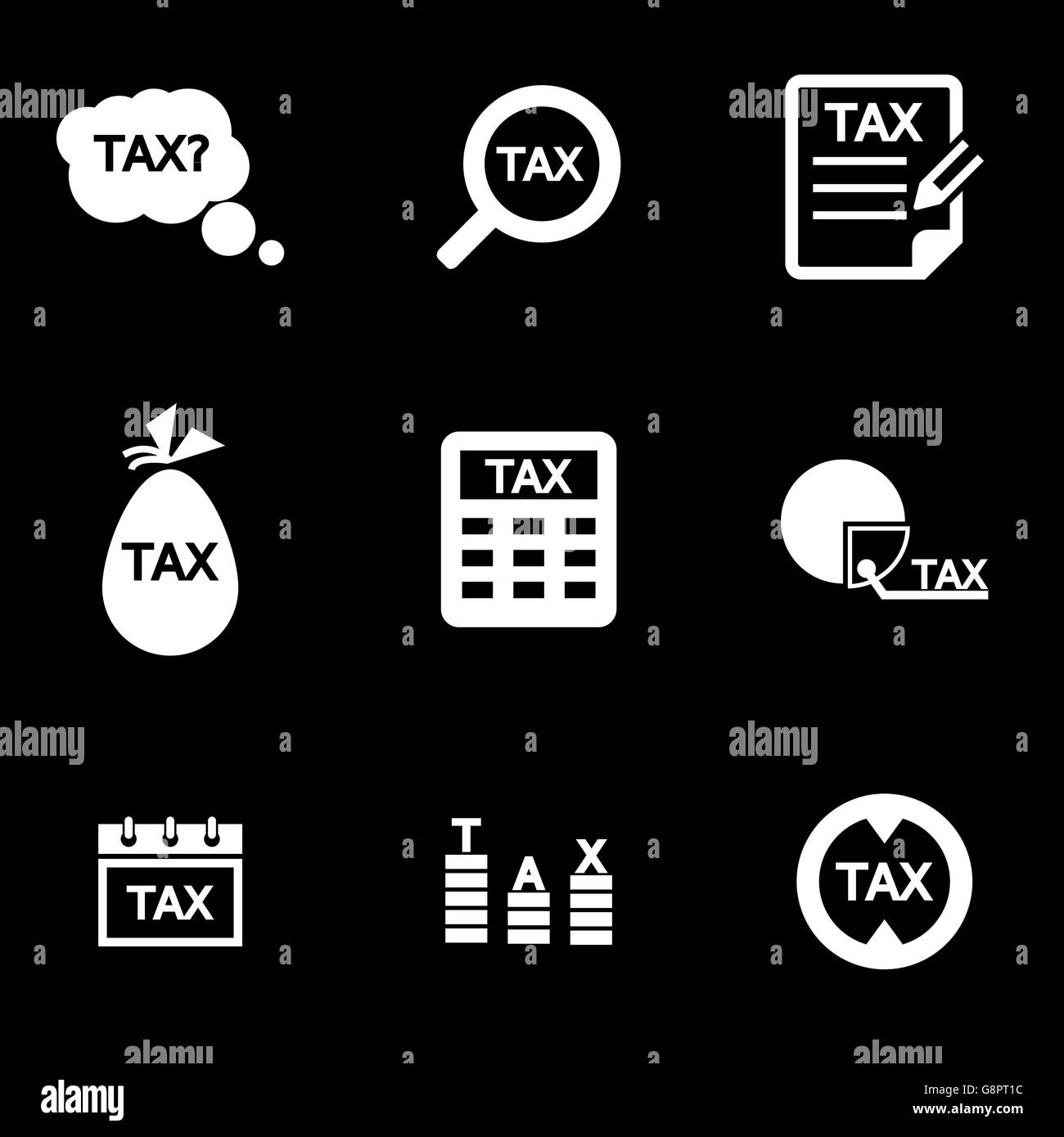 Vector white tax icon set Stock Vector Image & Art - Alamy