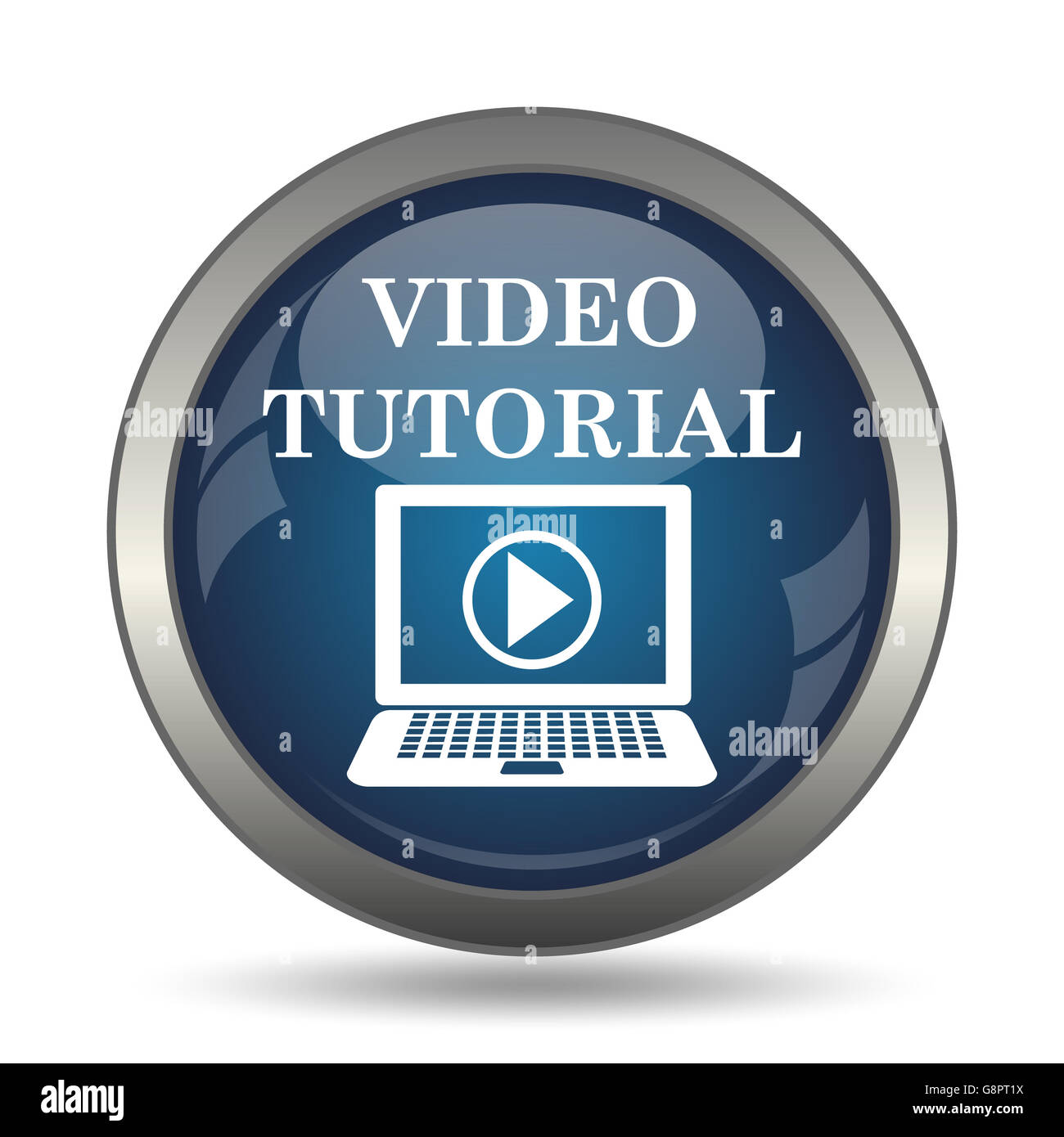 Video tutorial icon. Internet button on white background Stock Photo ...