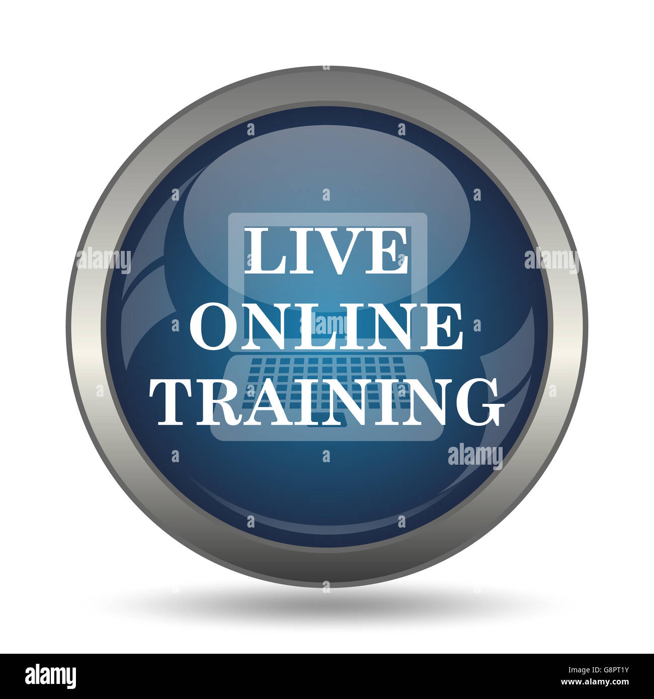 Live online training icon. Internet button on white background Stock ...