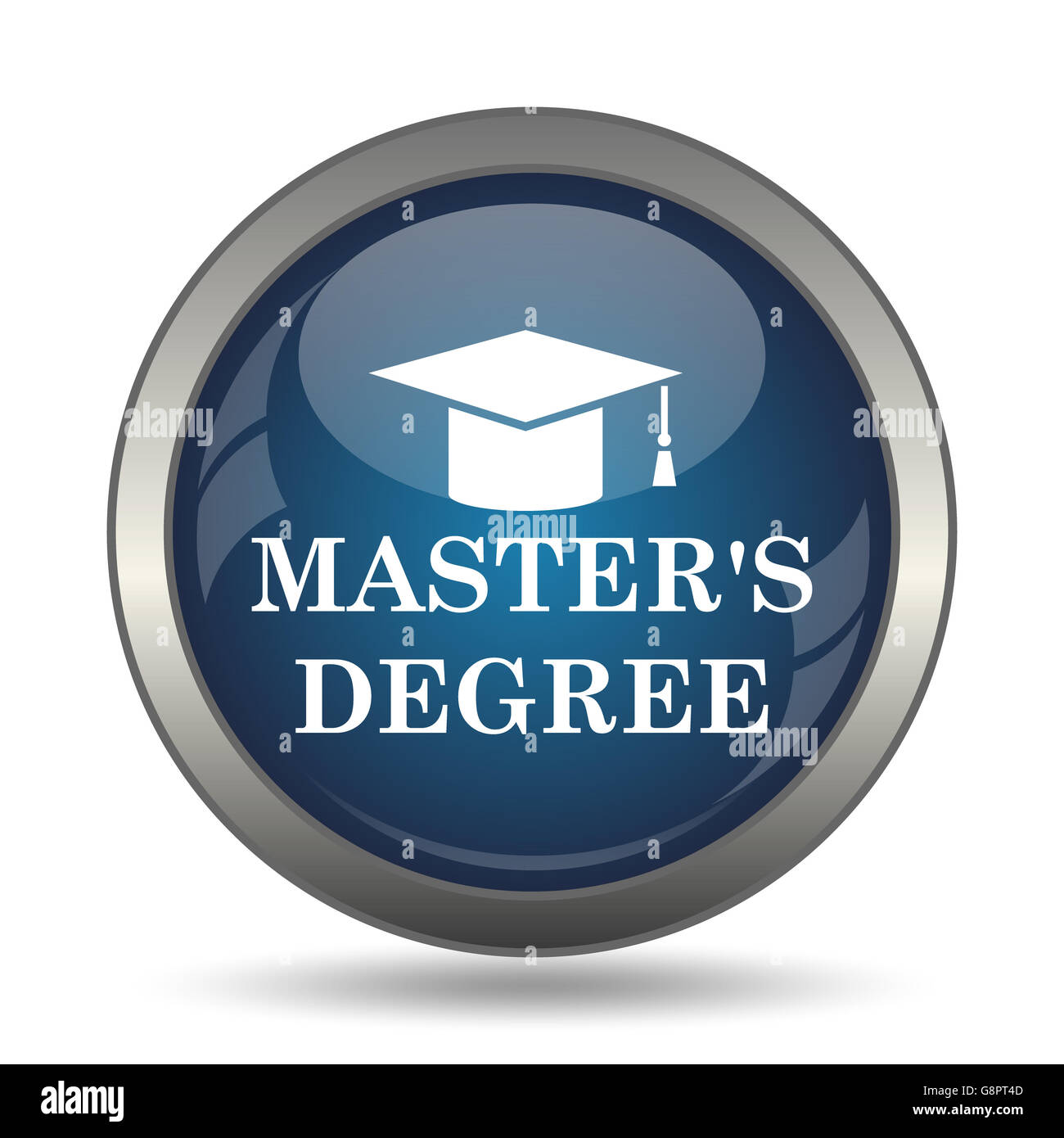 Master's degree icon. Internet button on white background Stock Photo ...