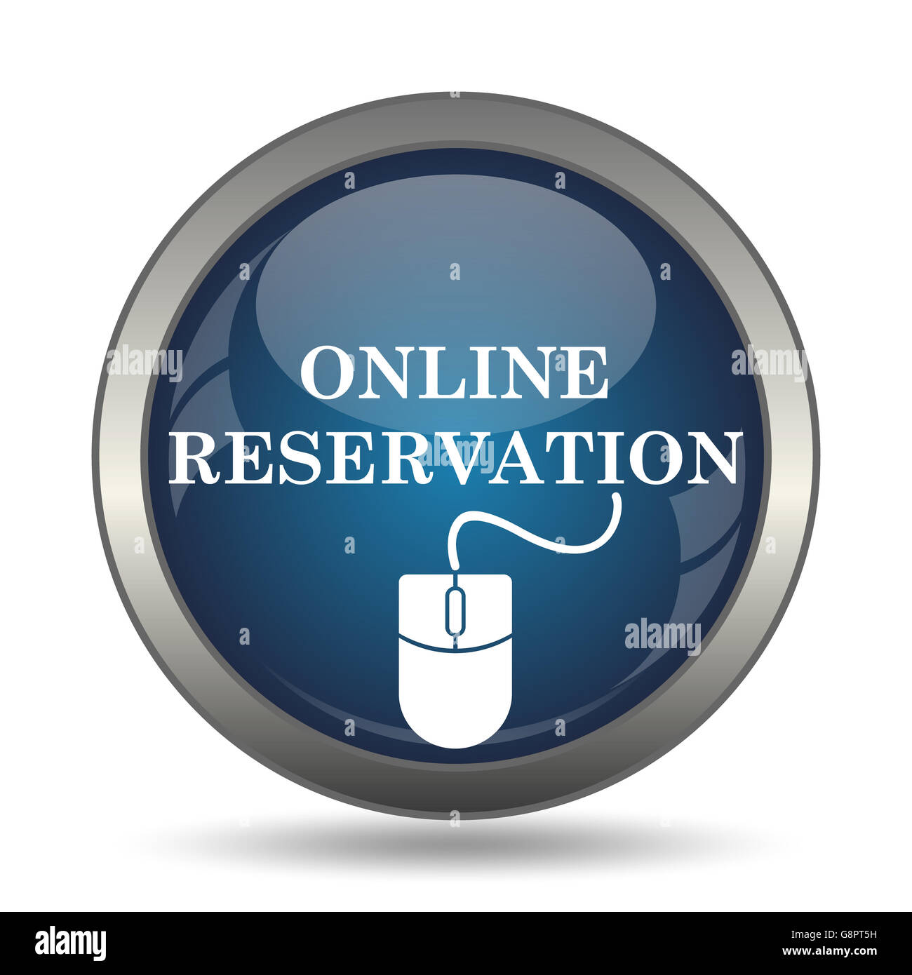 Online reservation icon. Internet button on white background Stock ...