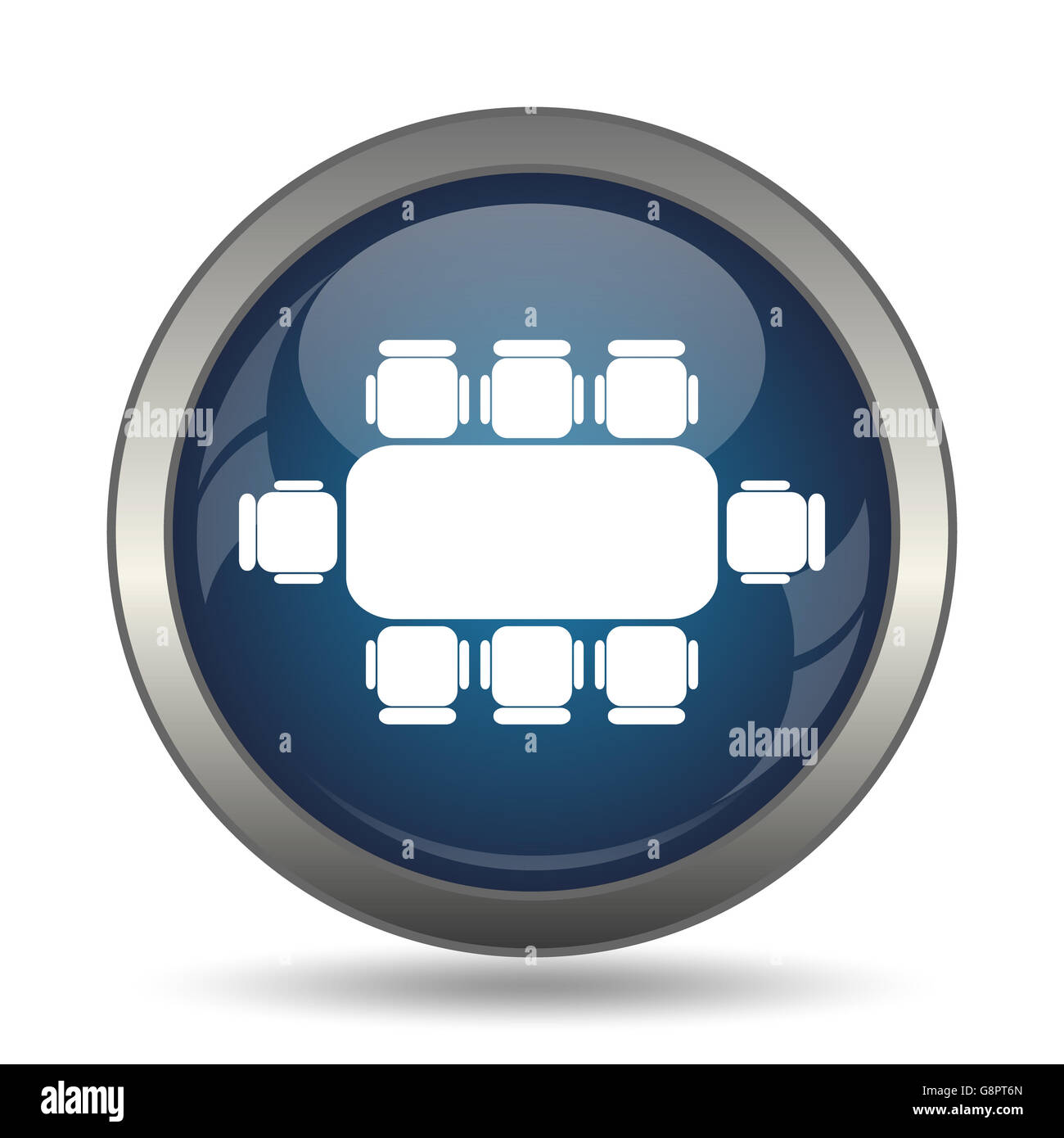 Business meeting table icon. Internet button on white background Stock ...