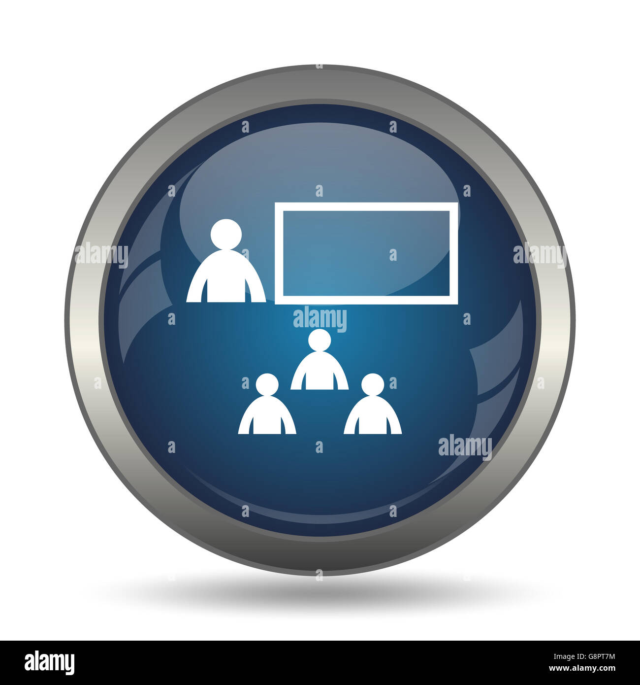 Presenting icon. Internet button on white background Stock Photo - Alamy