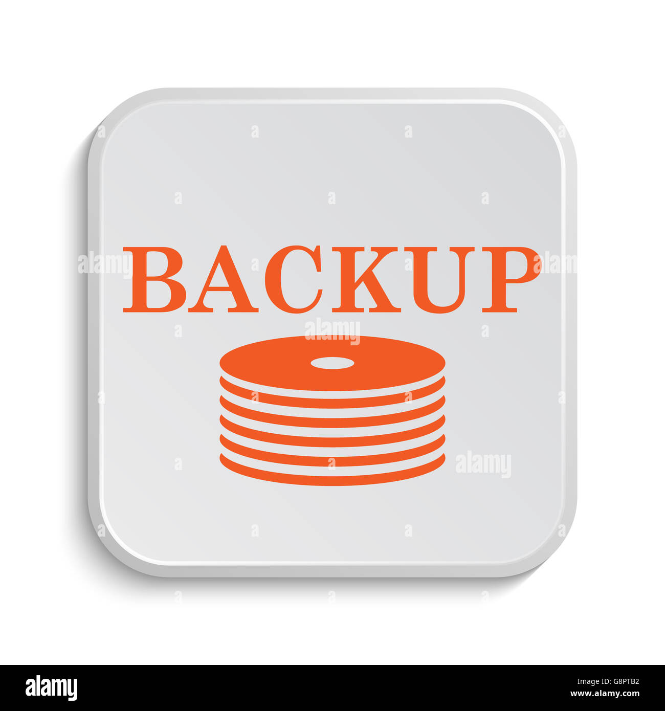 Back-up icon. Internet button on white background Stock Photo - Alamy