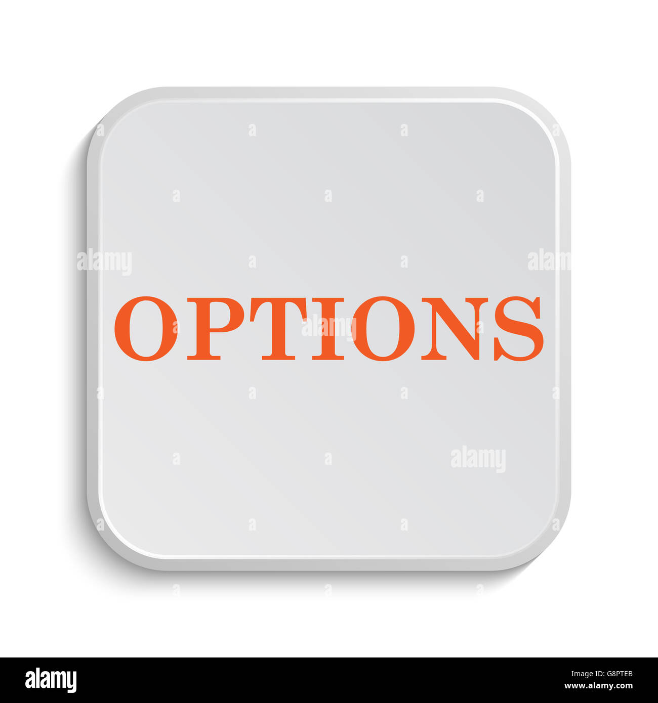 Options icon. Internet button on white background Stock Photo - Alamy