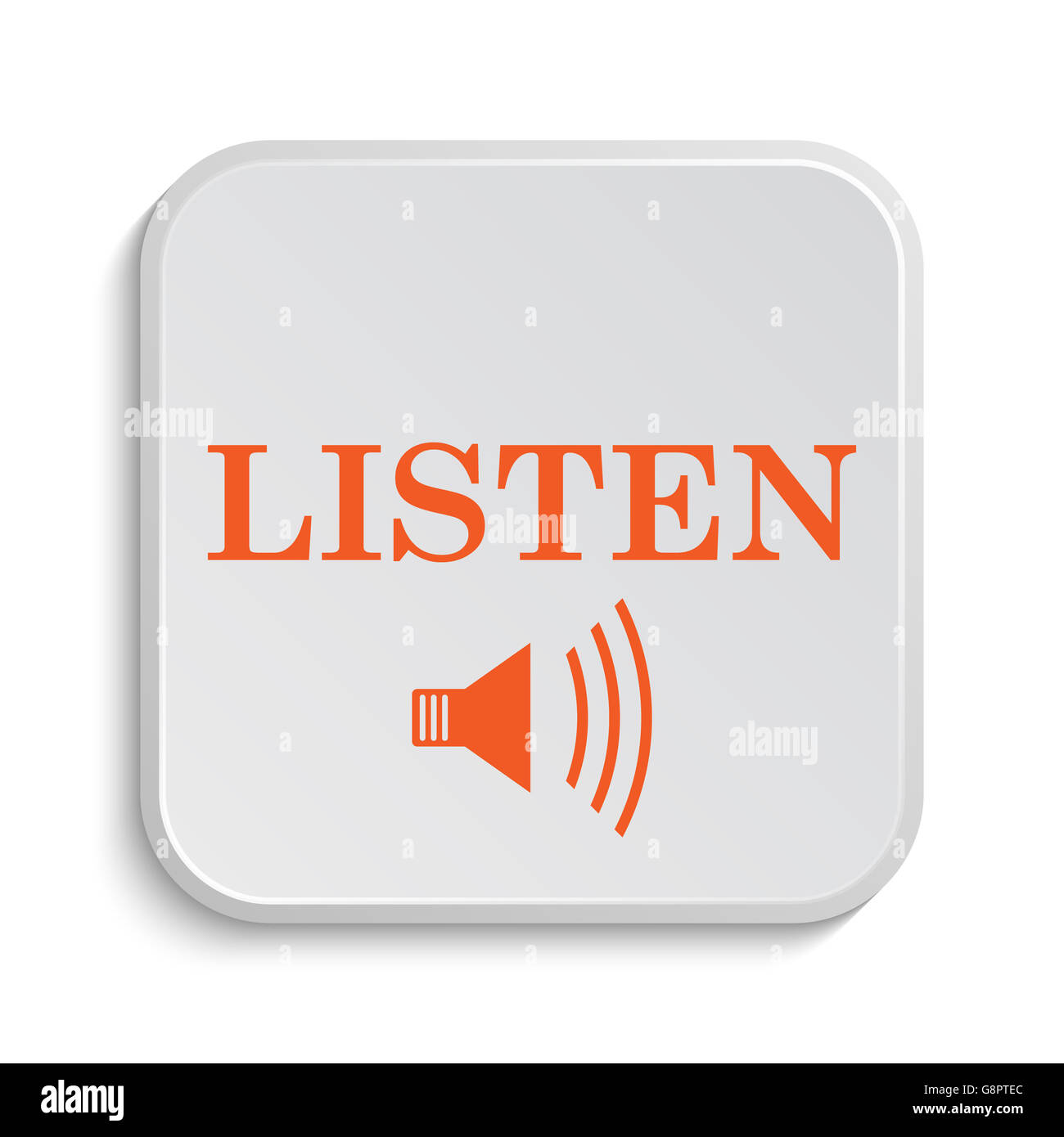 Listen icon. Internet button on white background Stock Photo - Alamy