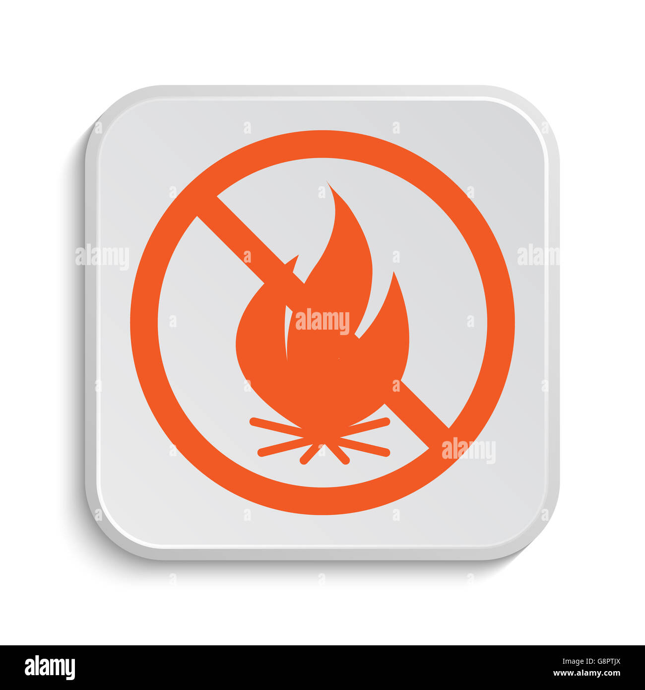 Fire forbidden icon. Internet button on white background Stock Photo ...