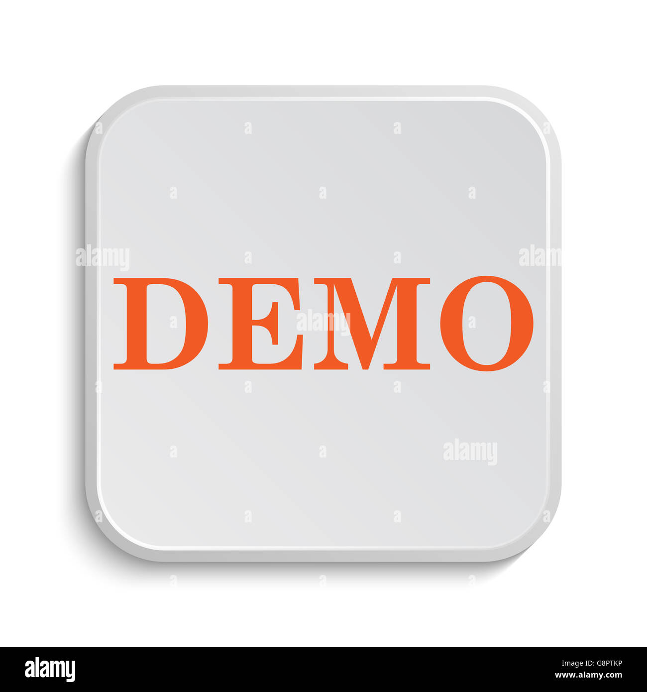 Demo icon. Internet button on white background Stock Photo - Alamy