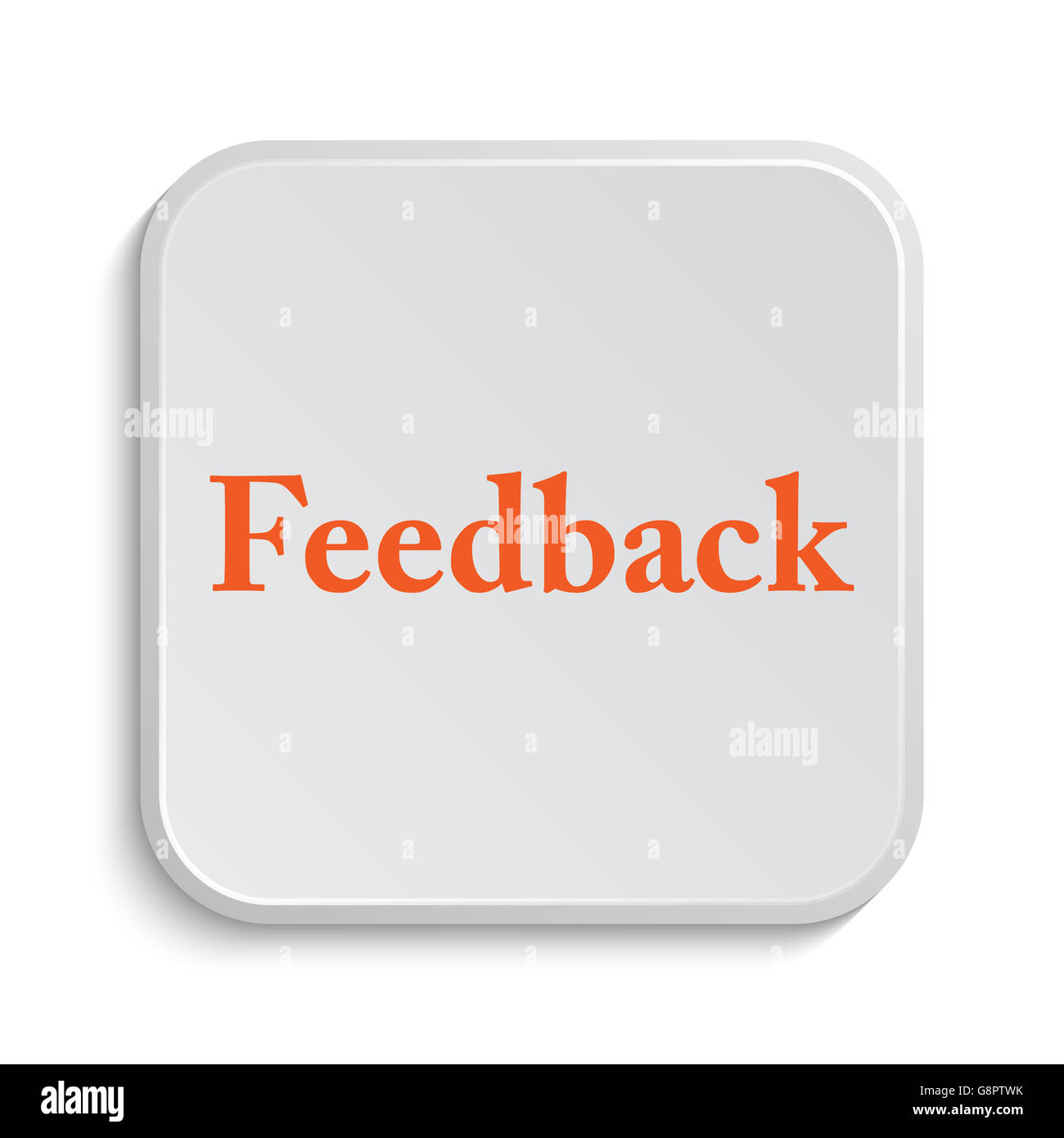 Feedback icon. Internet button on white background Stock Photo - Alamy