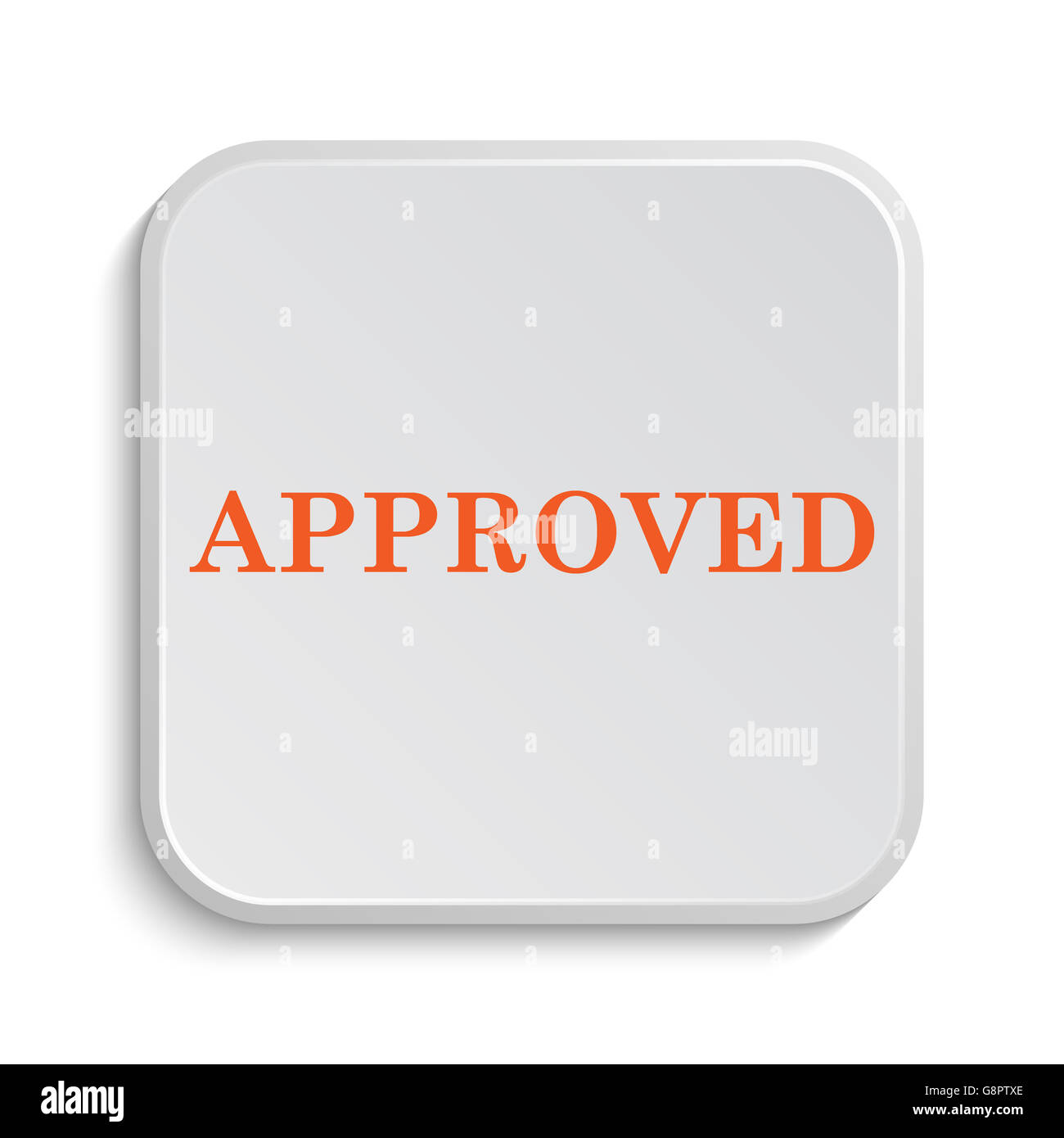 Approved icon. Internet button on white background Stock Photo - Alamy