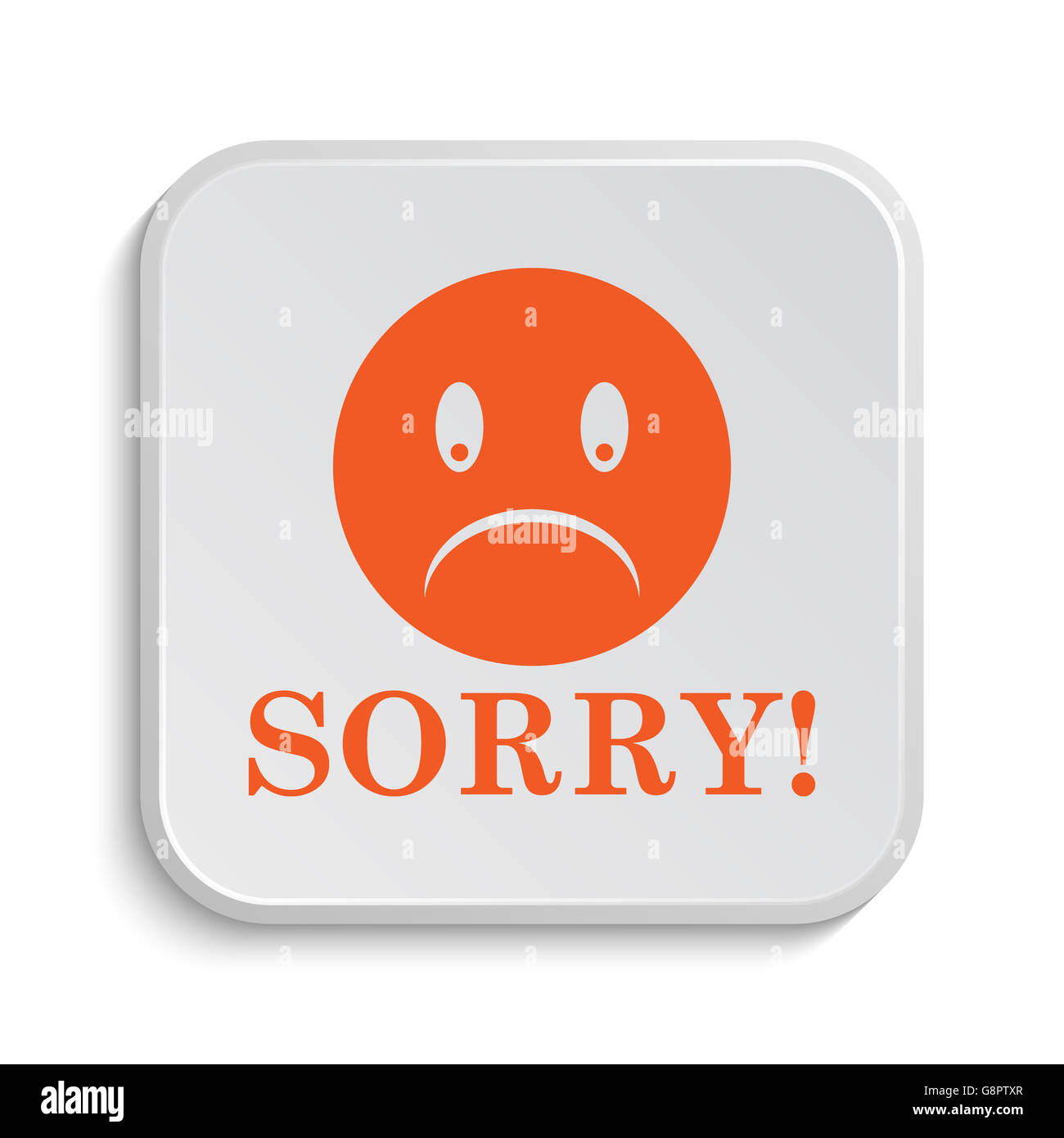 Sorry icon. Internet button on white background Stock Photo - Alamy